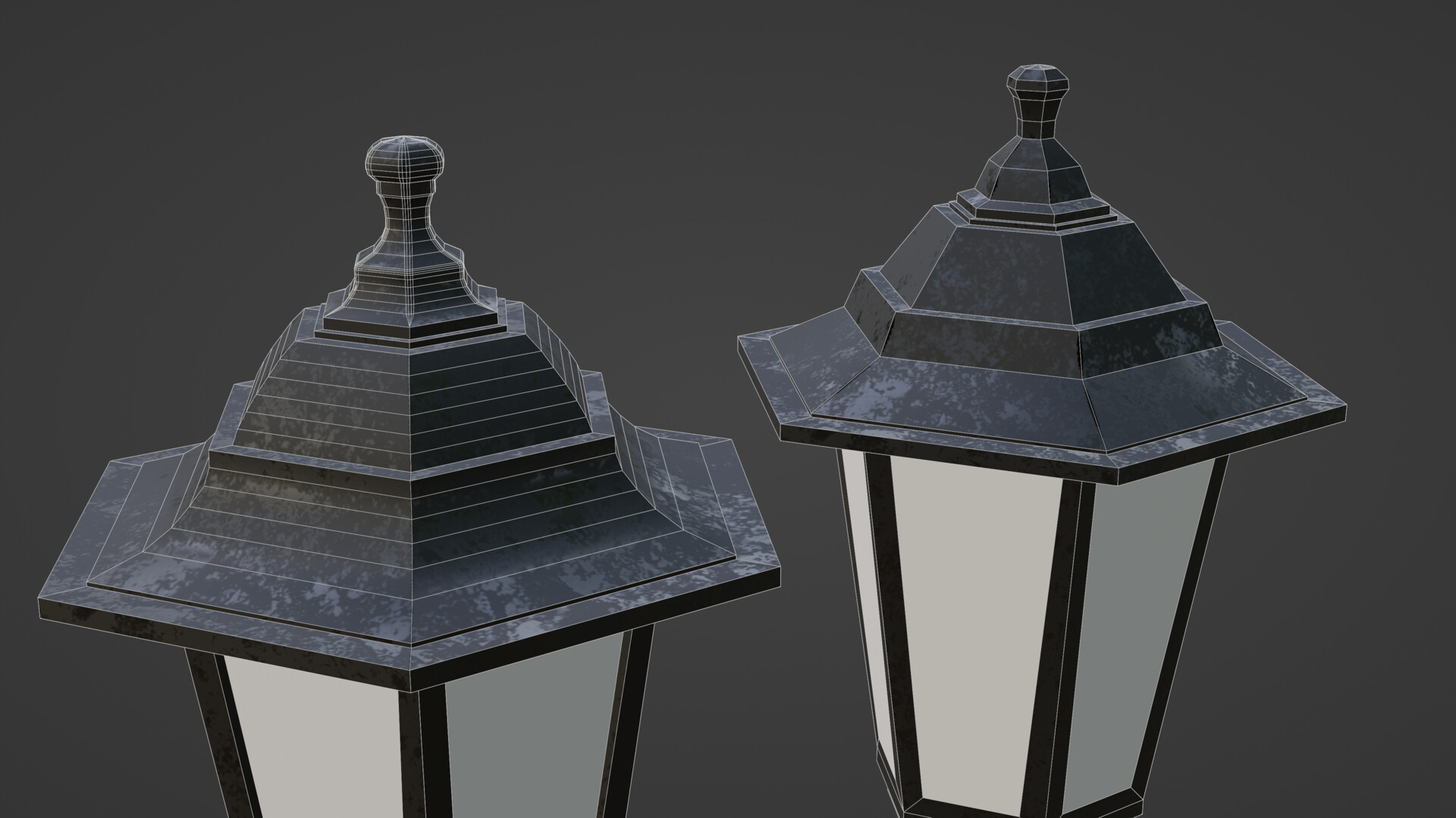 Jack Gilmour - High poly and low poly lamp posts