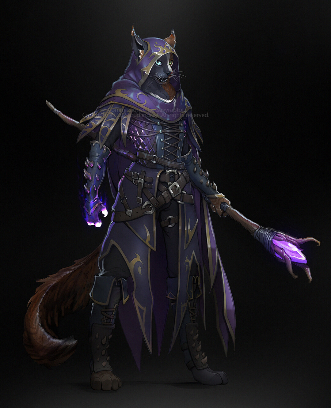 ArtStation - D&D - Lynx Tabaxi Warlock