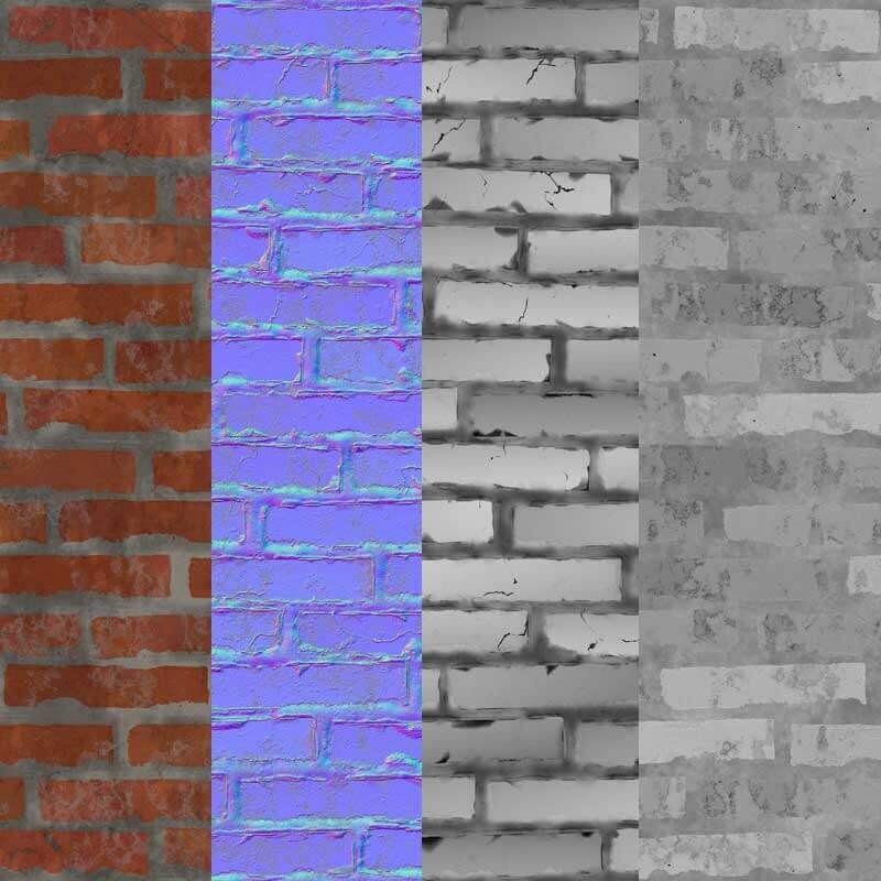 3D textures PBR free Download - Dirty Old Brick Wall PBR Texture 3d ...