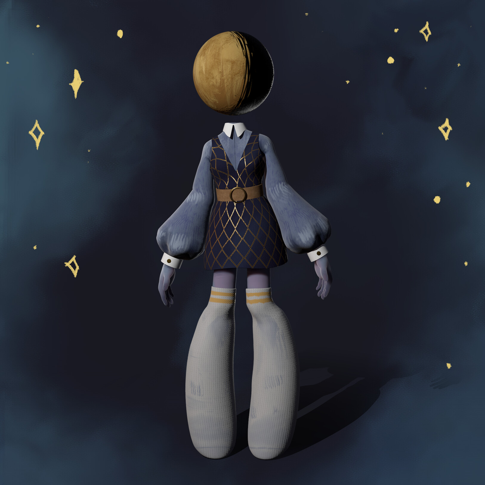 ArtStation - Moon girl | Sculpt and Texture