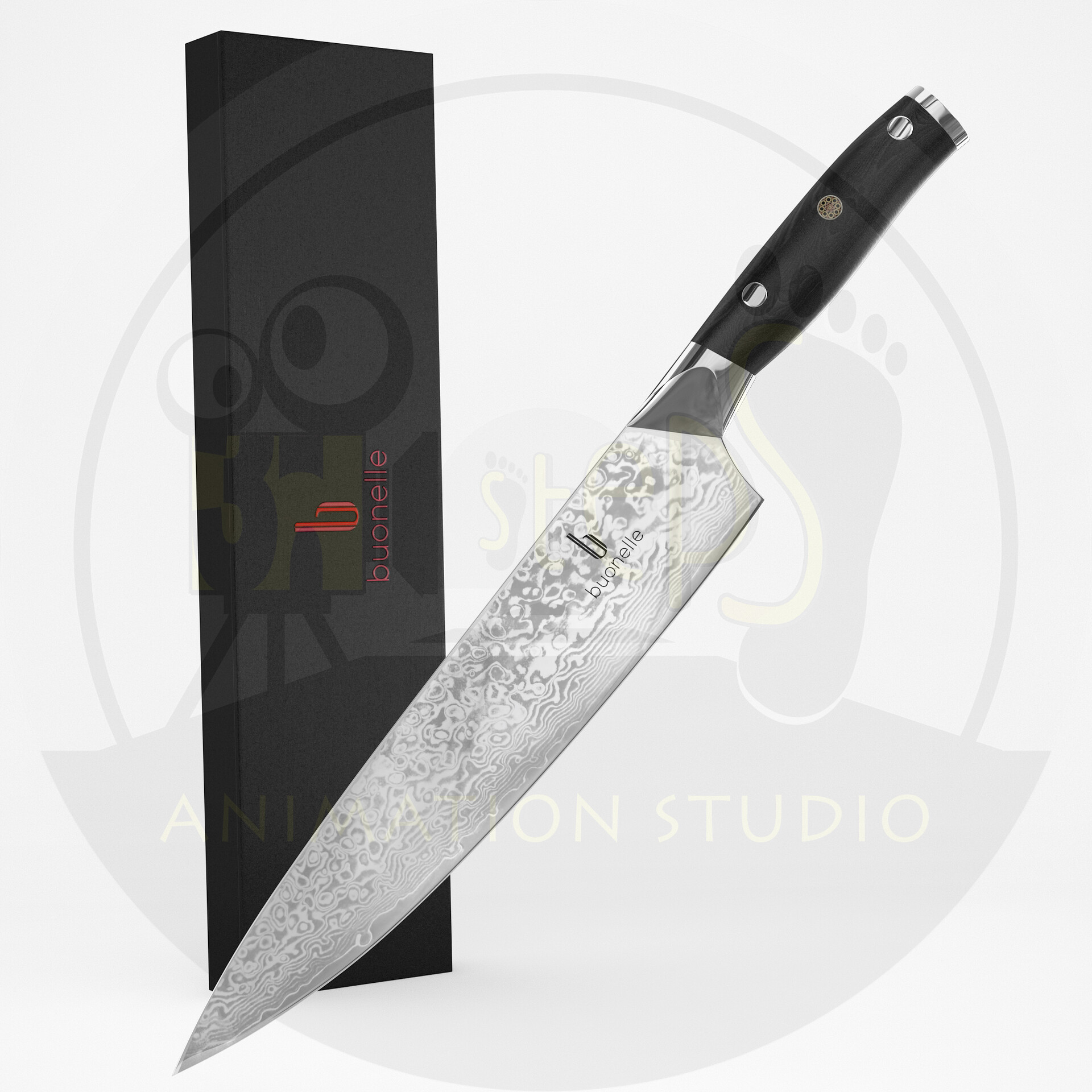 ArtStation - 3D Visualization of Knife and Box