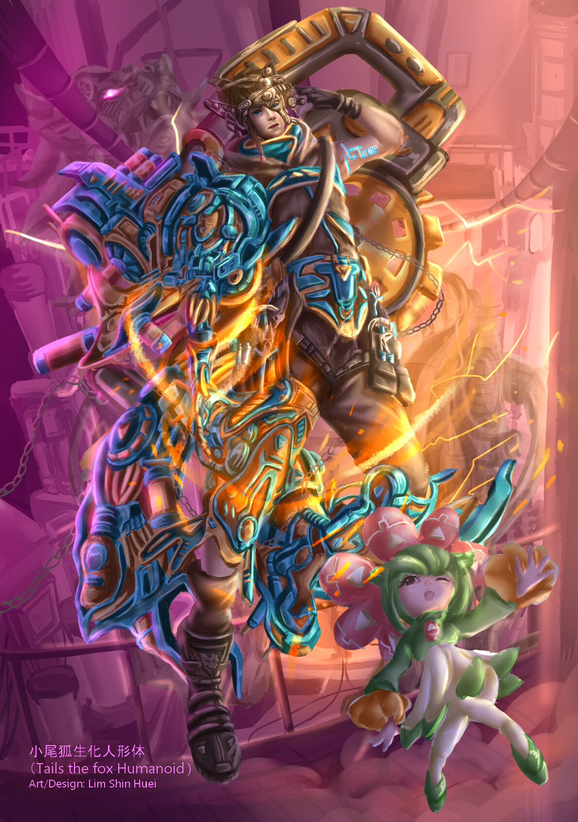 ArtStation - OC design - tails the fox humanoid