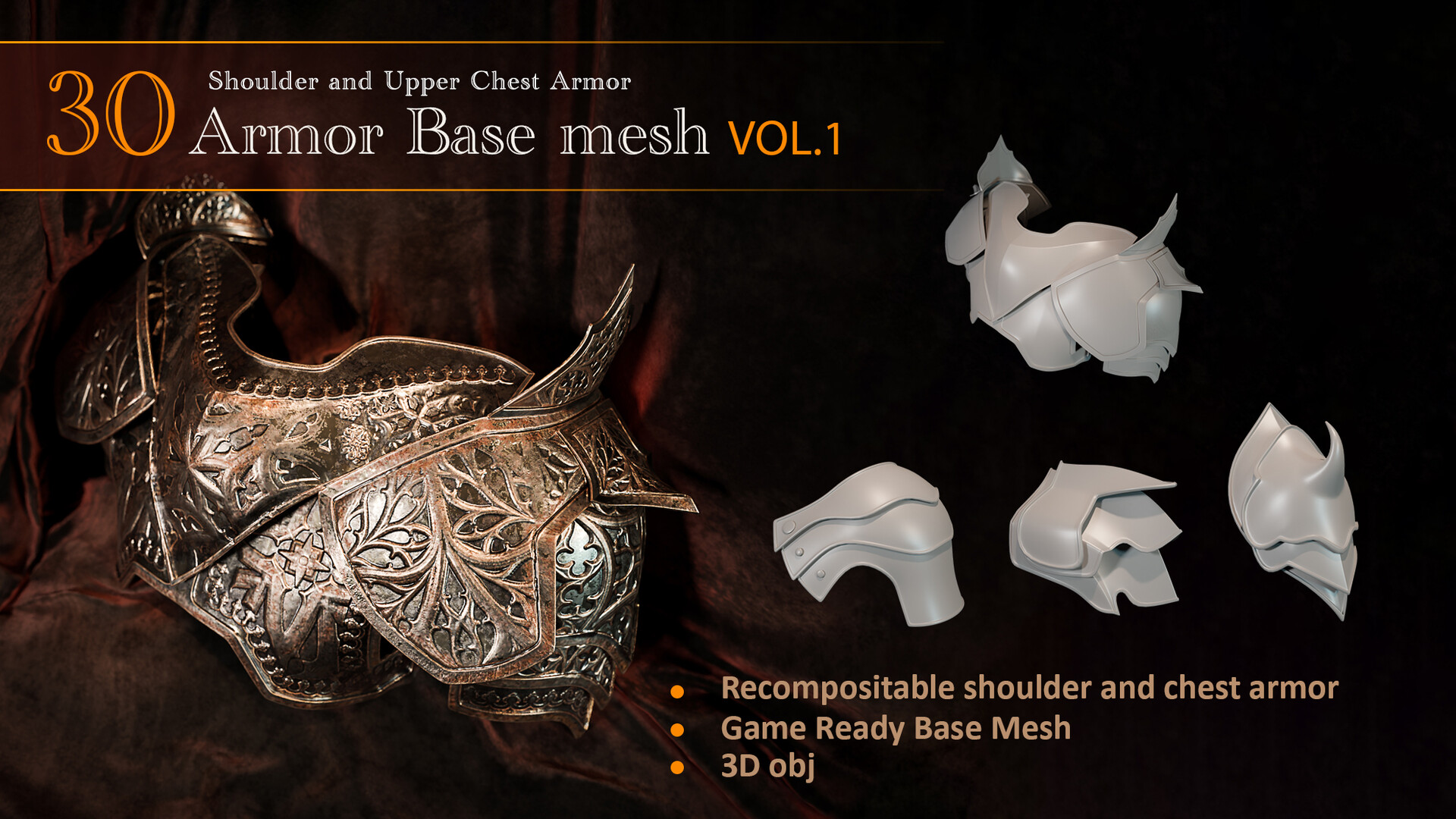 ArtStation - 30 Armor Base Mesh Vol.1