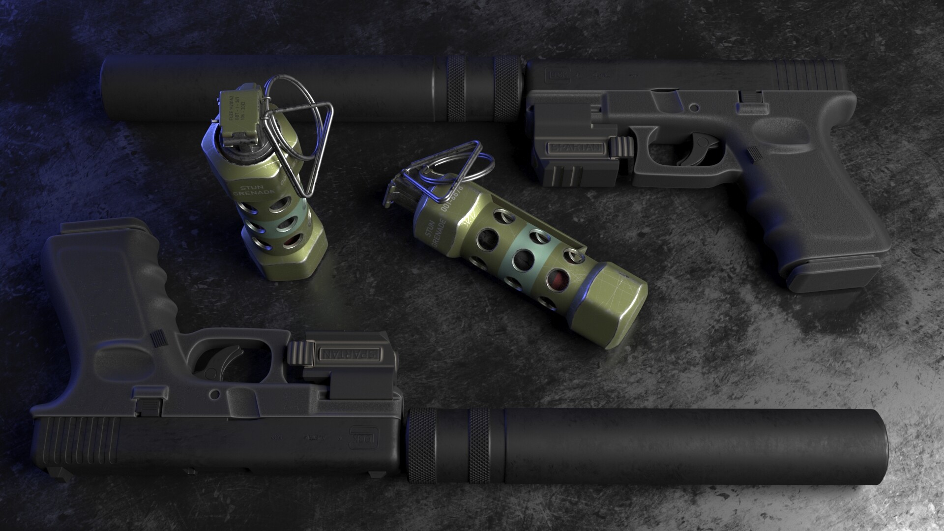 ArtStation - Glock & Flash Bang