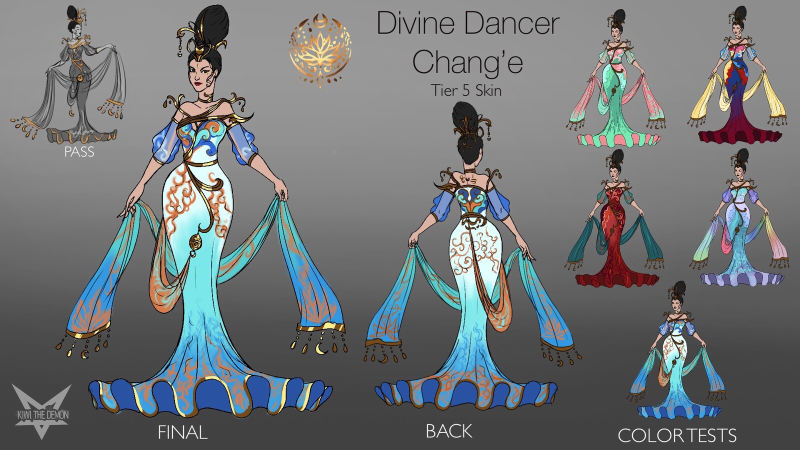 Kiwi . - Divine Dancer Chang’e - SMITE Skin concept art