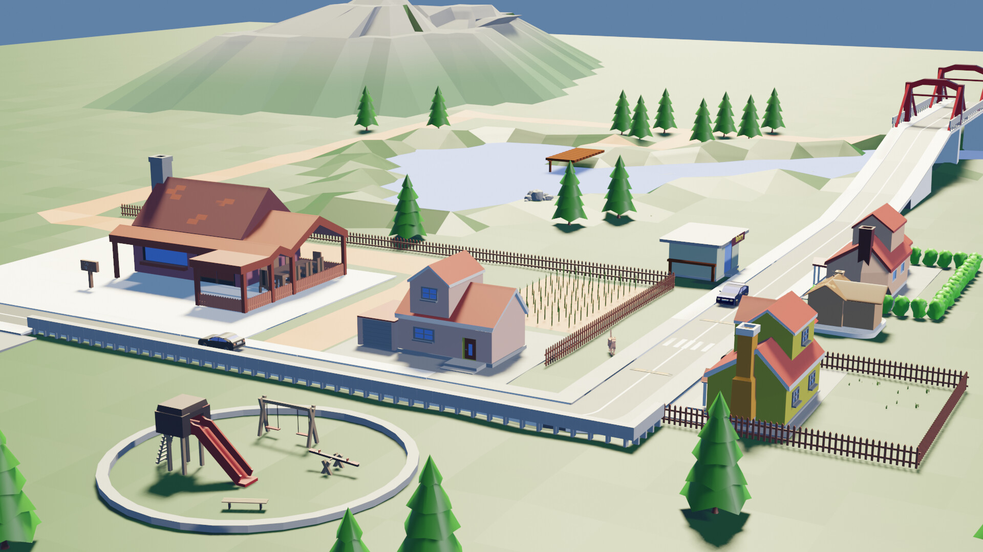 ArtStation - Low poly town