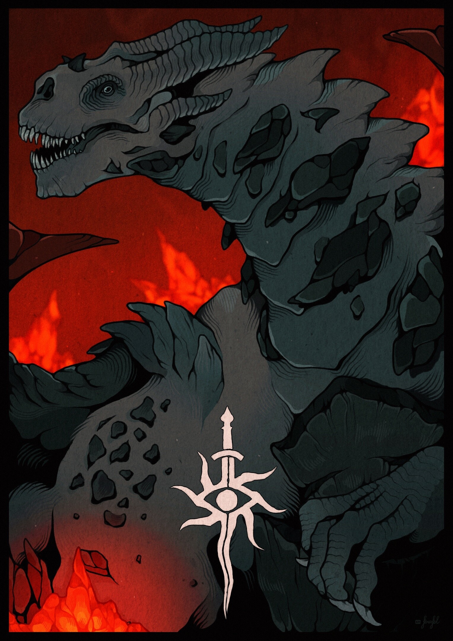 ArtStation - Red lirium dragon