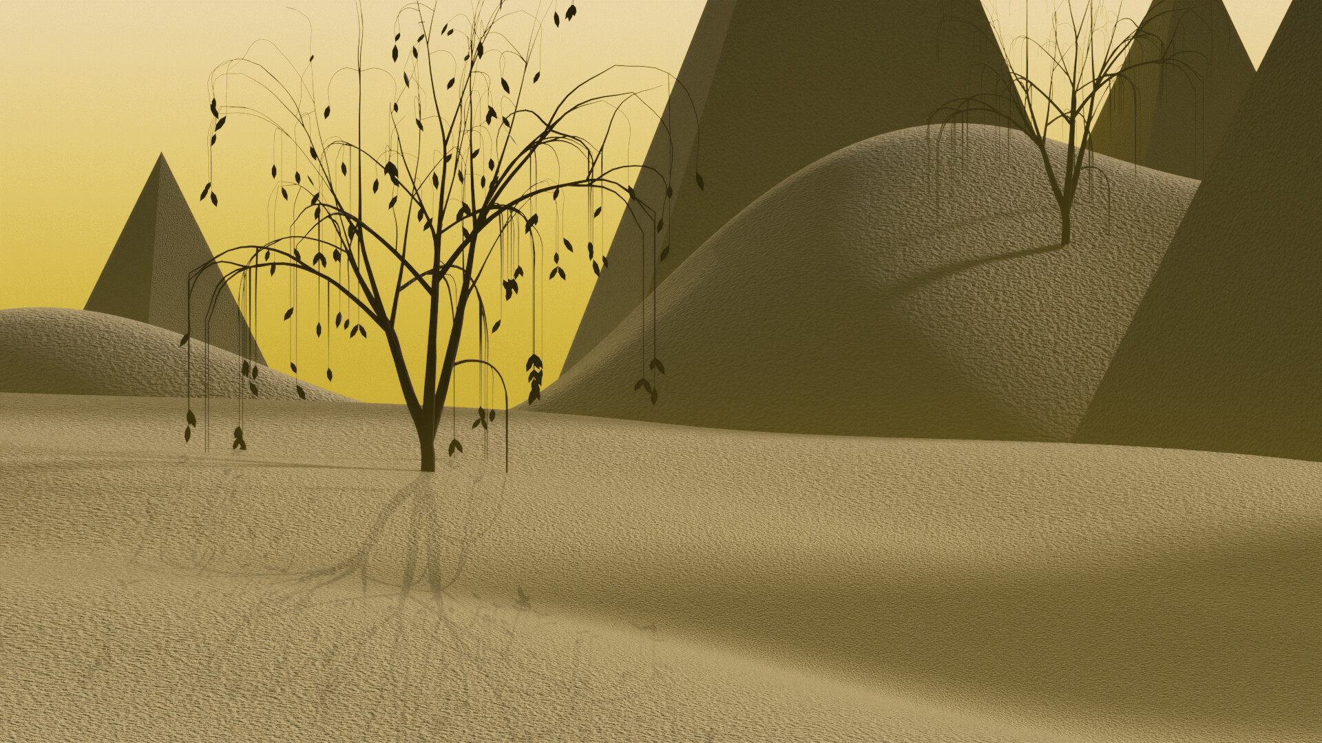 ArtStation - Trees at a desert