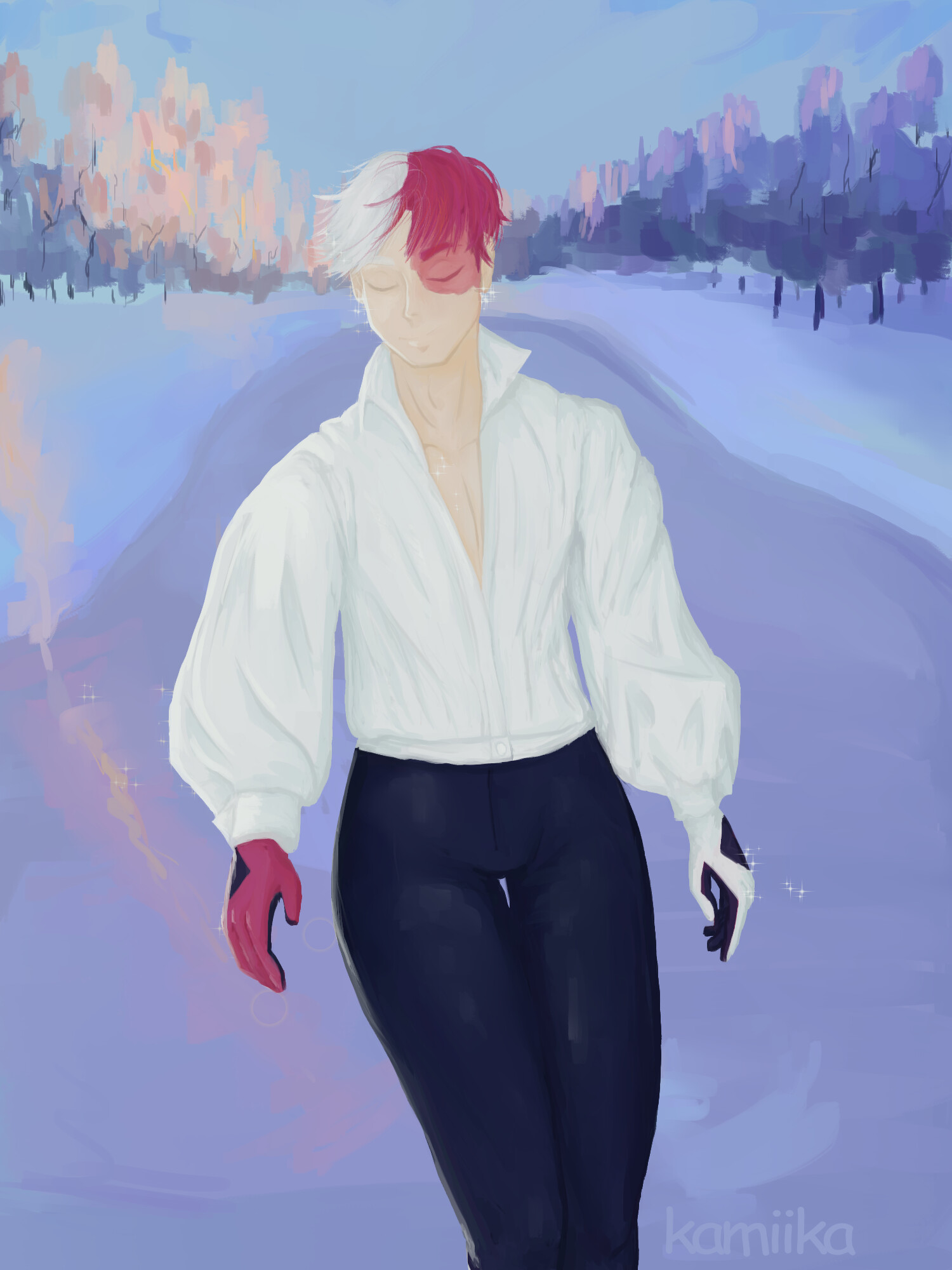ArtStation - Todoroki Shoto ice skating