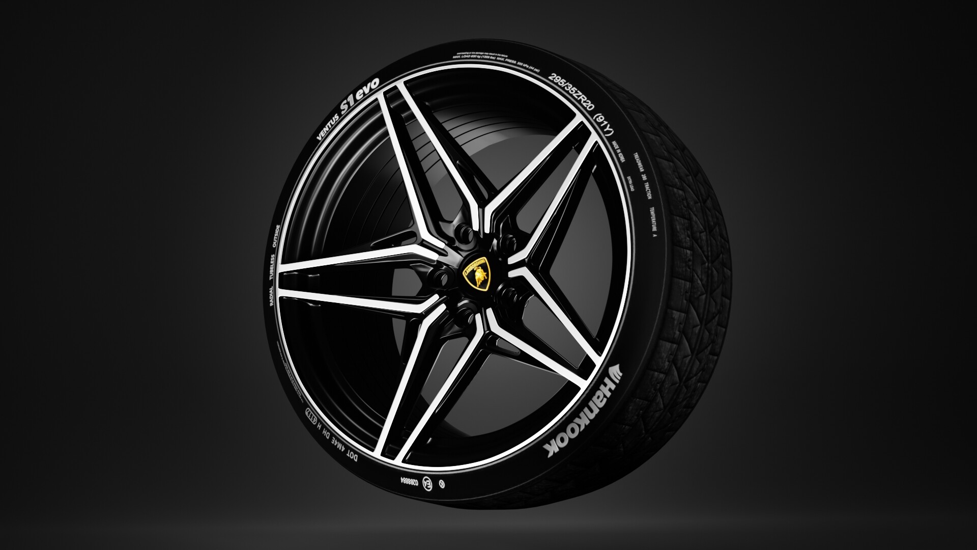 ArtStation - Wheel with tire for Lamborghini