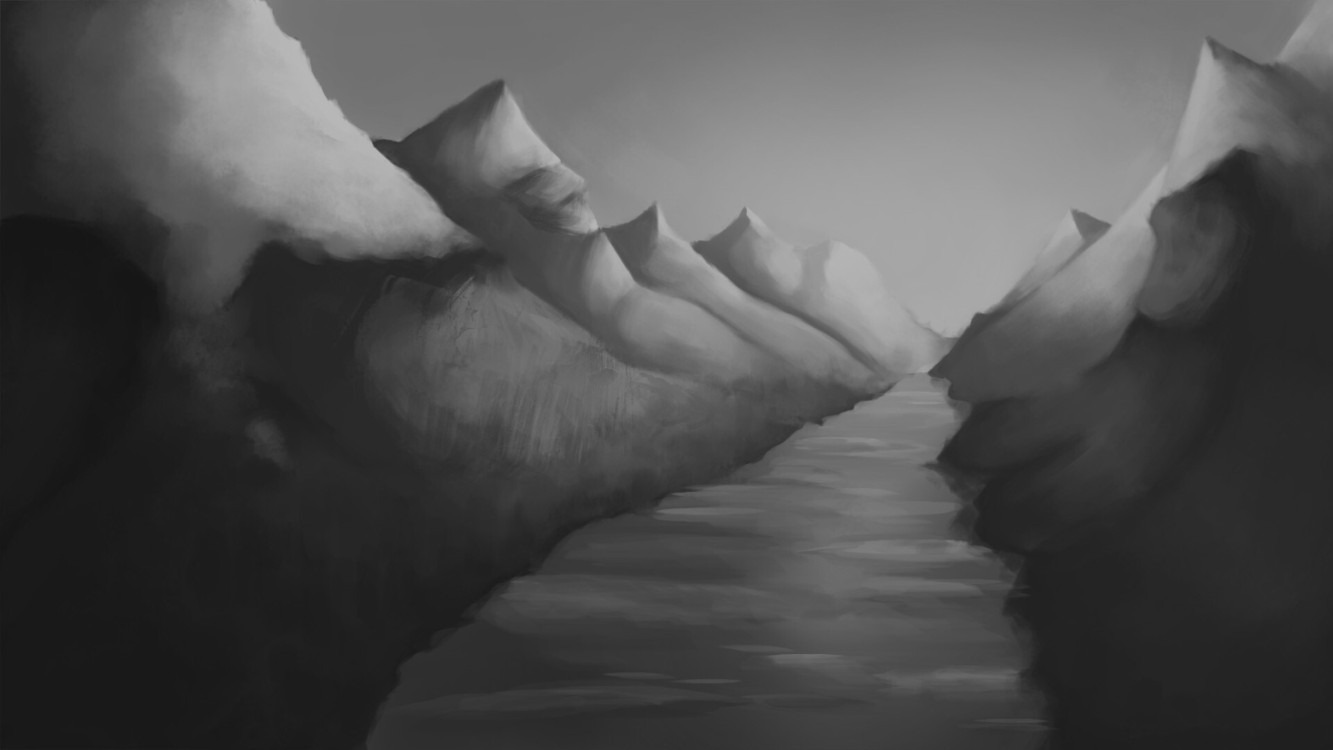 ArtStation - Mountain cenary - Perspective exercise