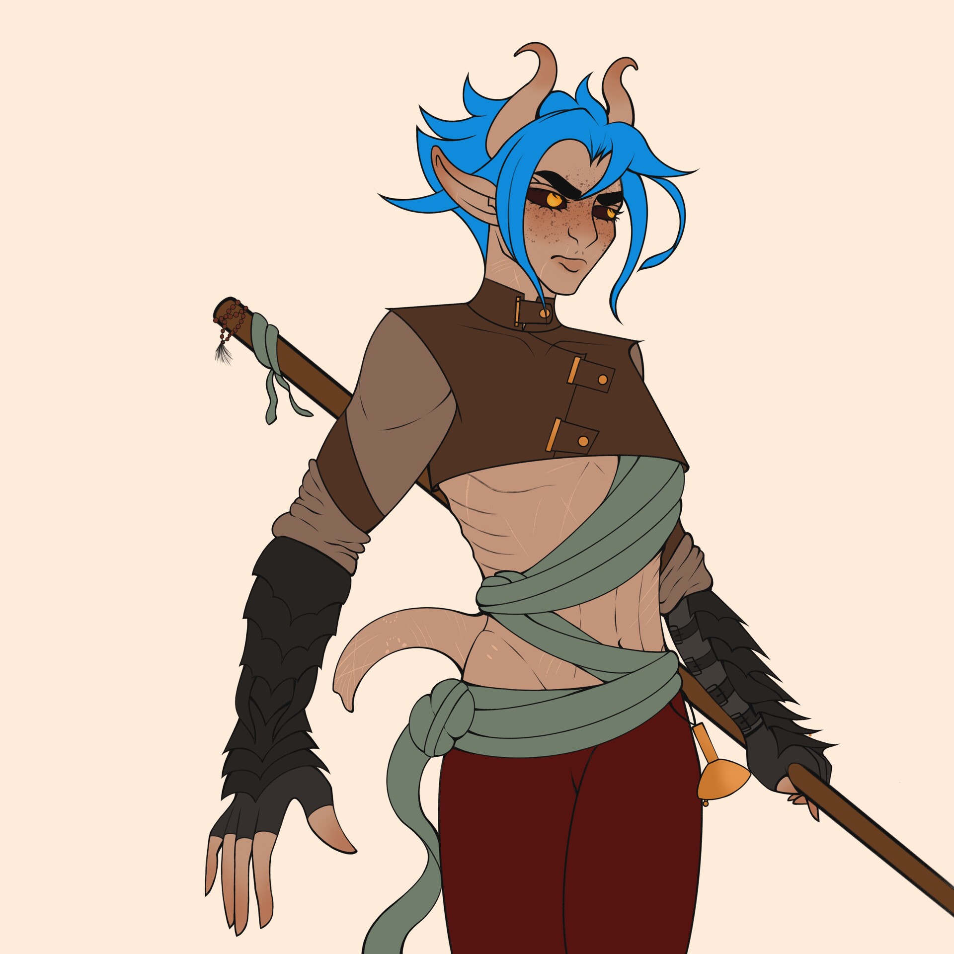 ArtStation - Tiefling Monk Design | March 2021