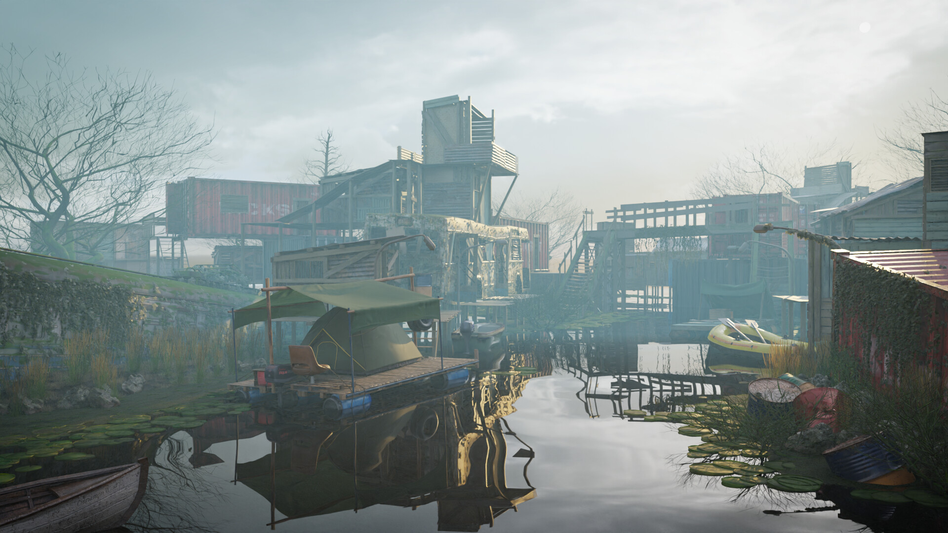 ArtStation - Post Apocalypse Swamp Town