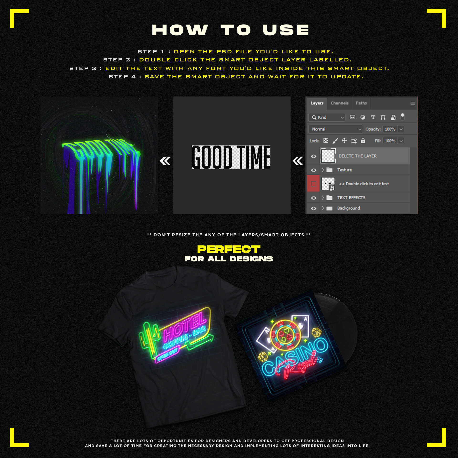 Cursedesign - NEON SIGNS TEXT FFECTS VOL.1 L 10 PSD FILES