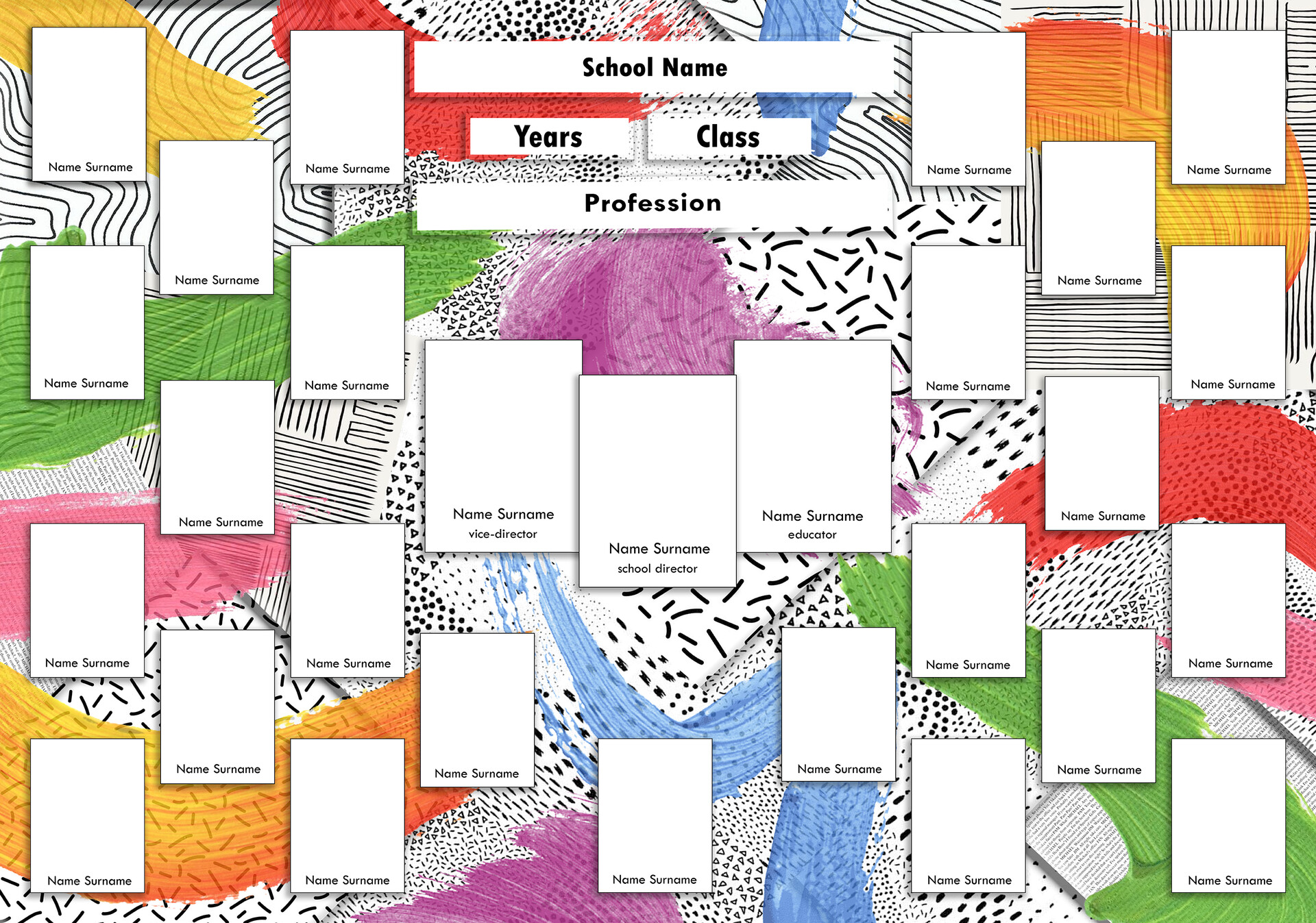 ArtStation - school tablo template