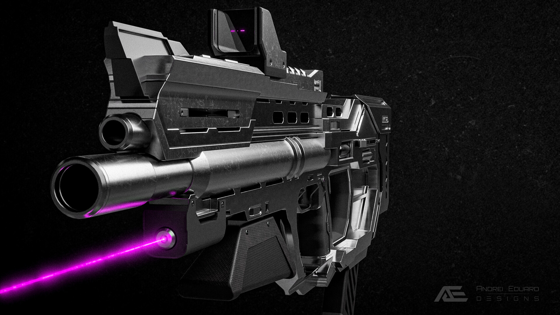 Andrei Eduard - Sci-Fi SMG Weapon Concept Art