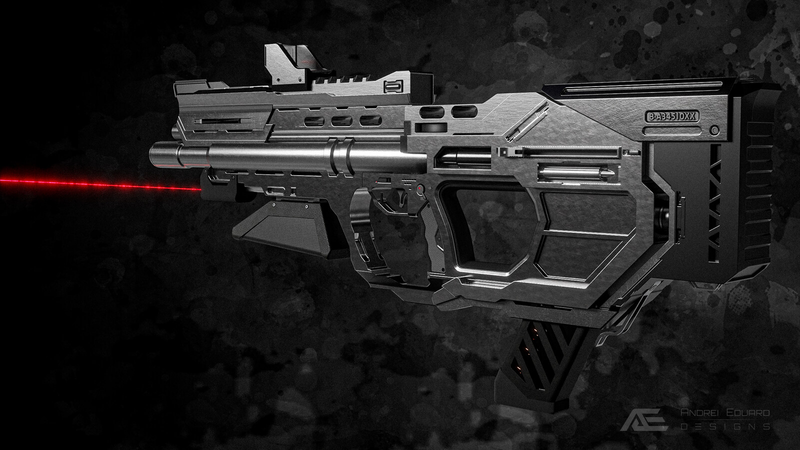 Andrei Eduard - Sci-Fi SMG Weapon Concept Art