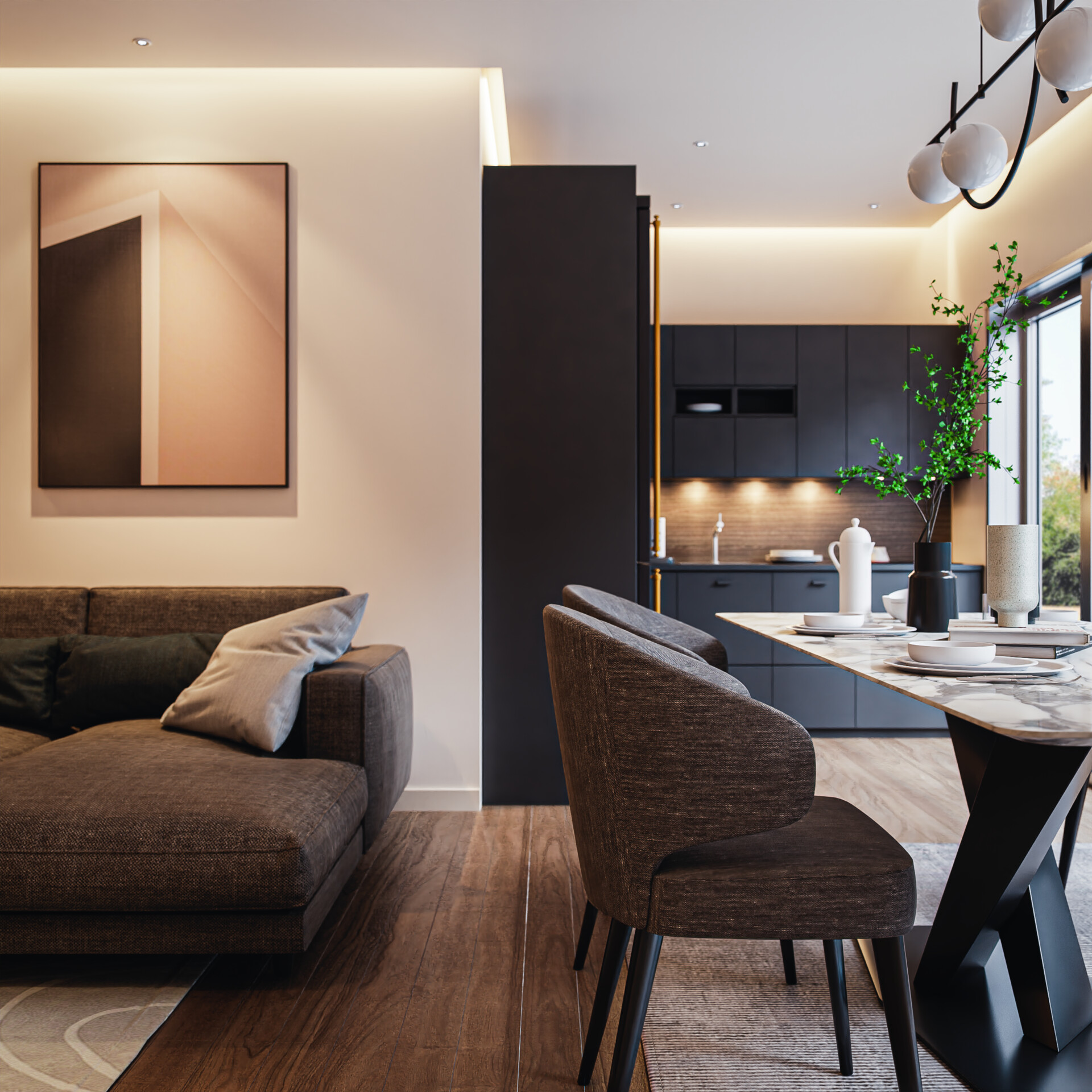 ArtStation - Open Kitchen / Living Room