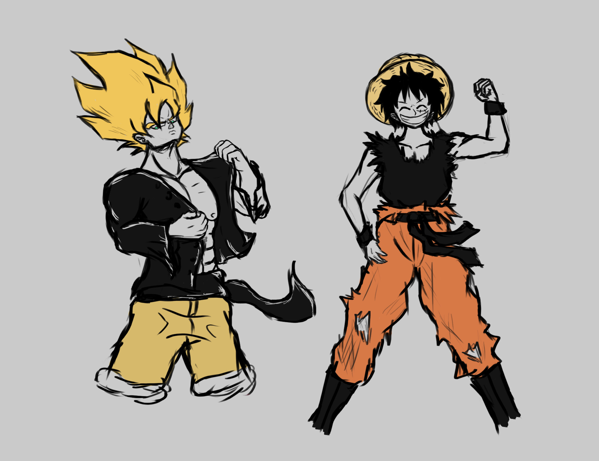 ArtStation - Goku e Luffy