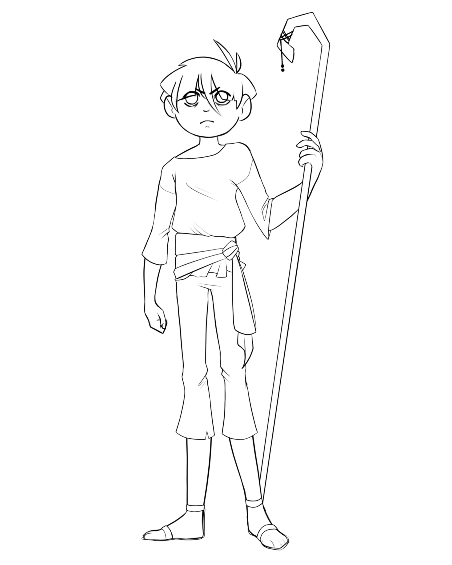 how to draw the boy who cried wolf