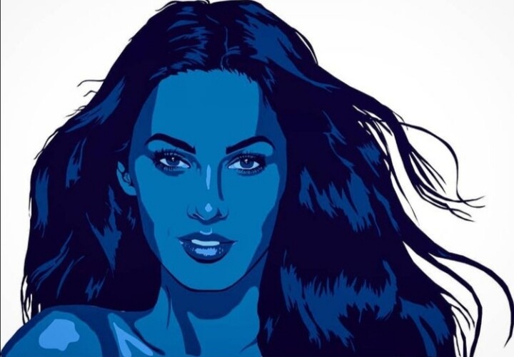 ArtStation - Vector illustration - Blue Megan Fox