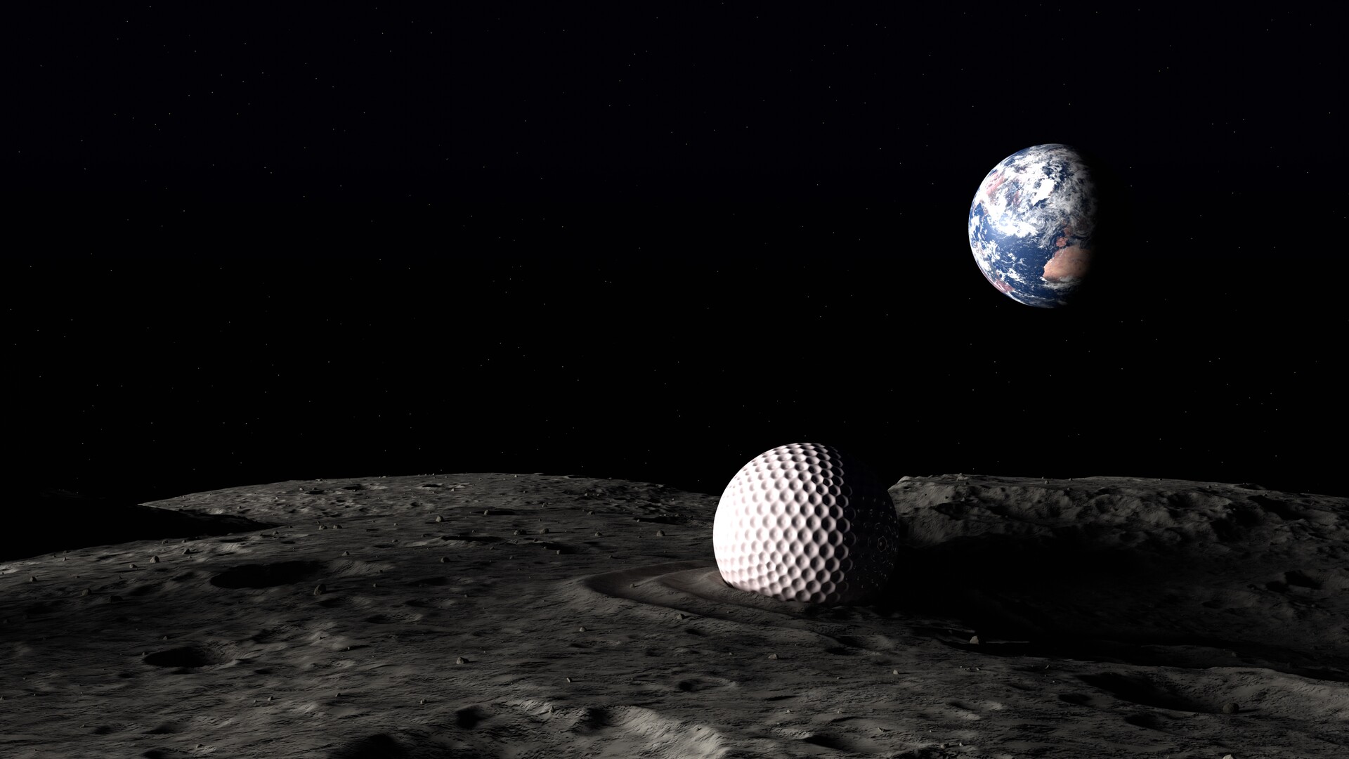 ArtStation - Une balle de golf sur la Lune