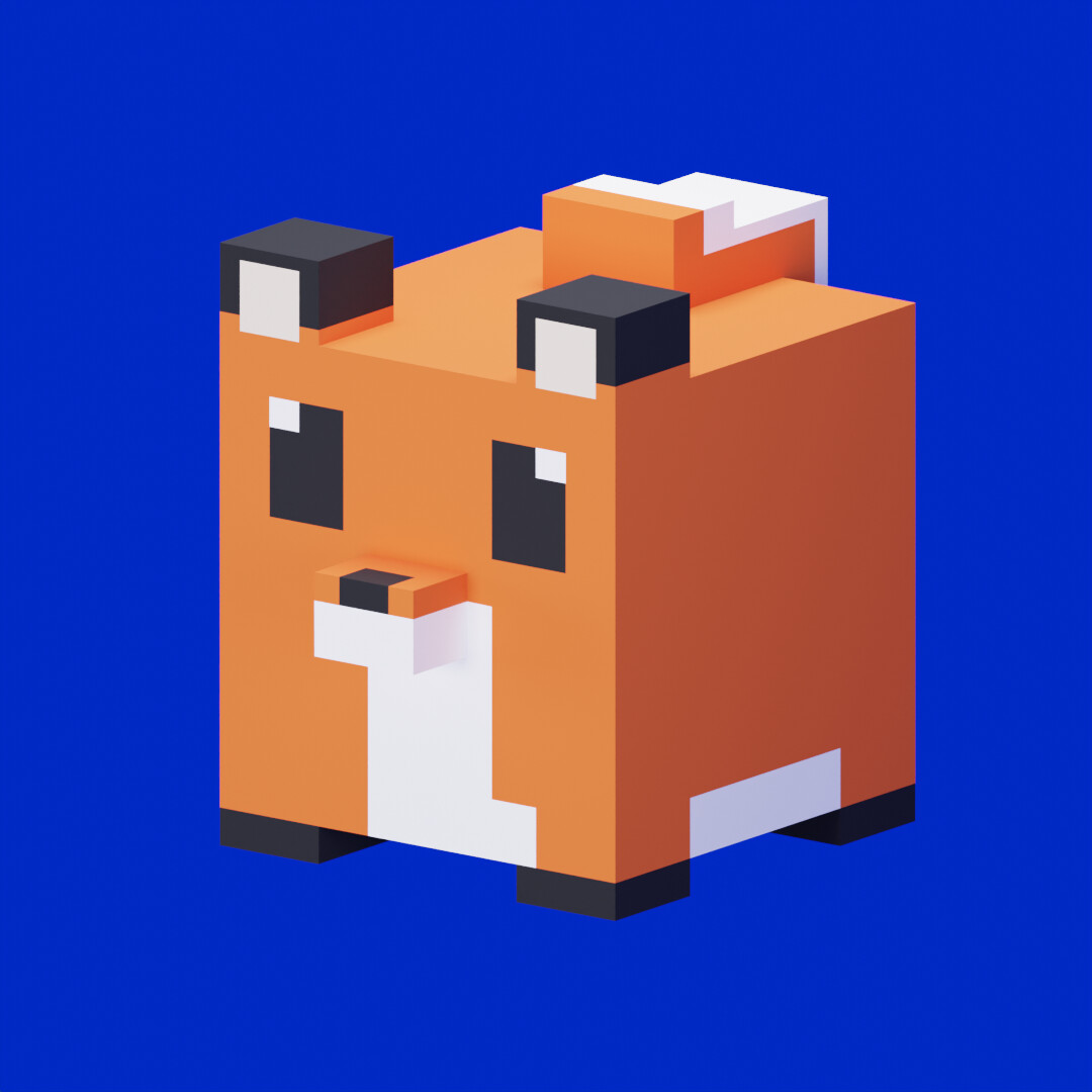 ArtStation - Voxel Art Fox