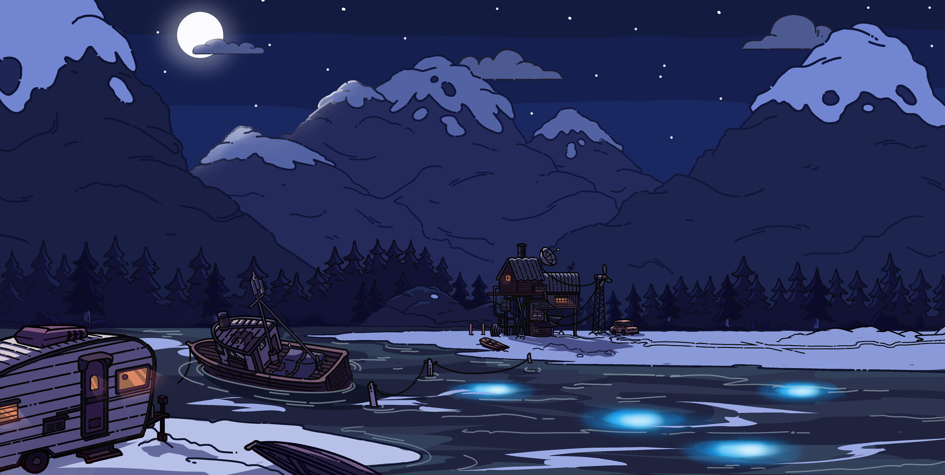 ArtStation - Ice Wreck Valley - Dusk