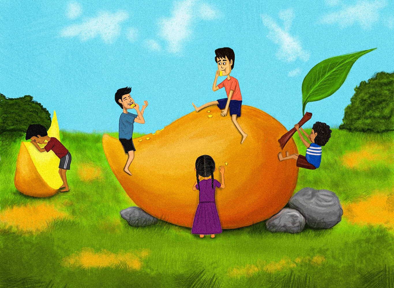 big mango tree cartoon