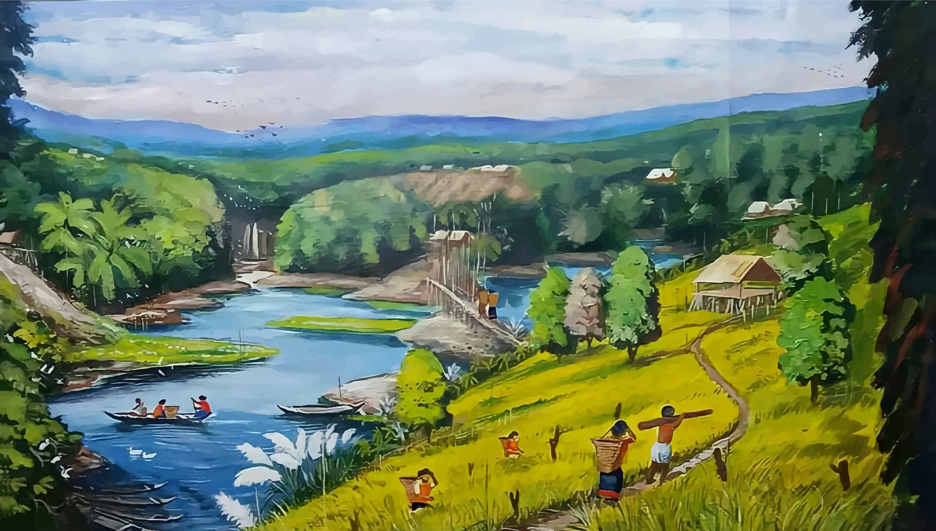 ArtStation - Acrylic color nature landscape painting illustration (EPS)