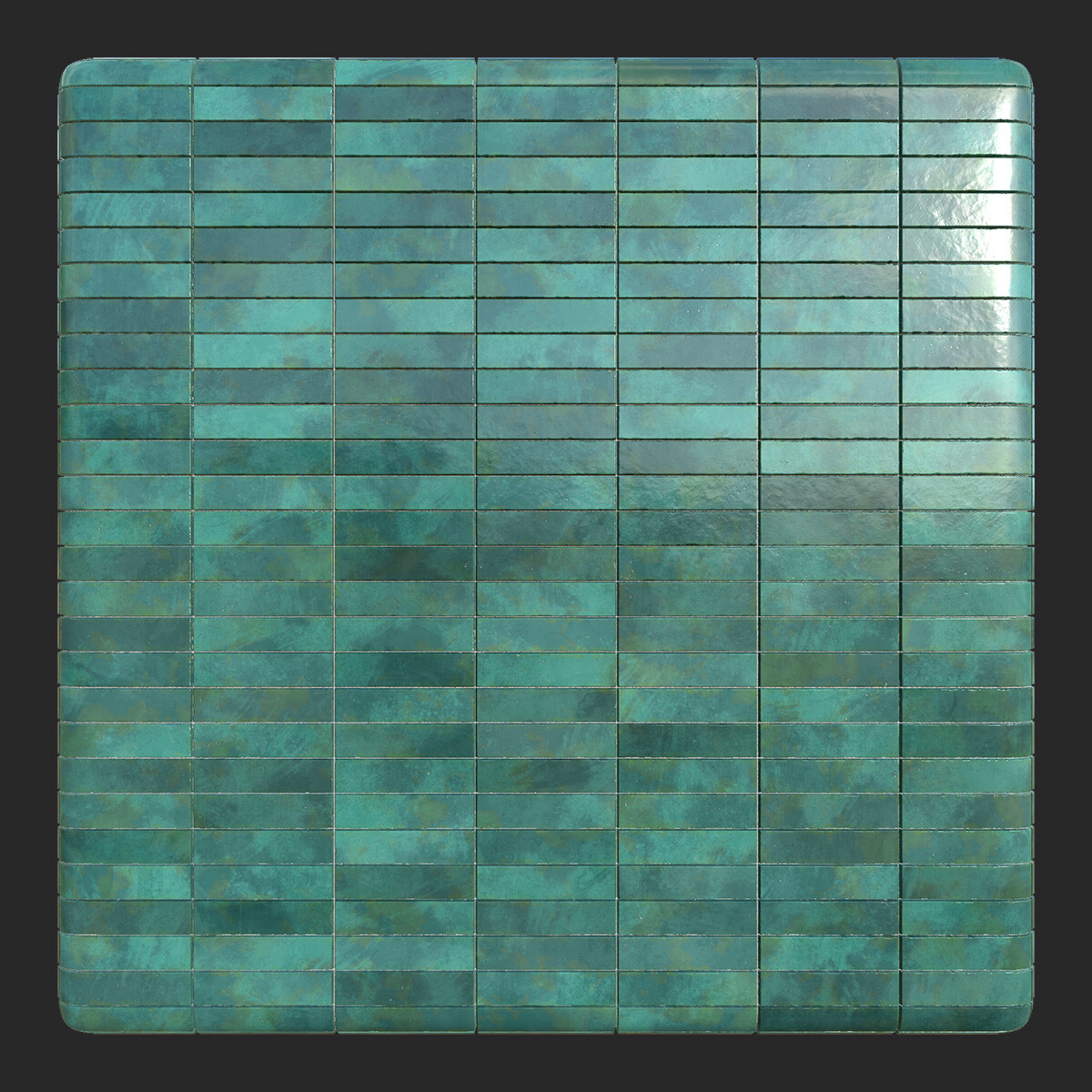 TextureCan - Stacked Slim Green Tiles