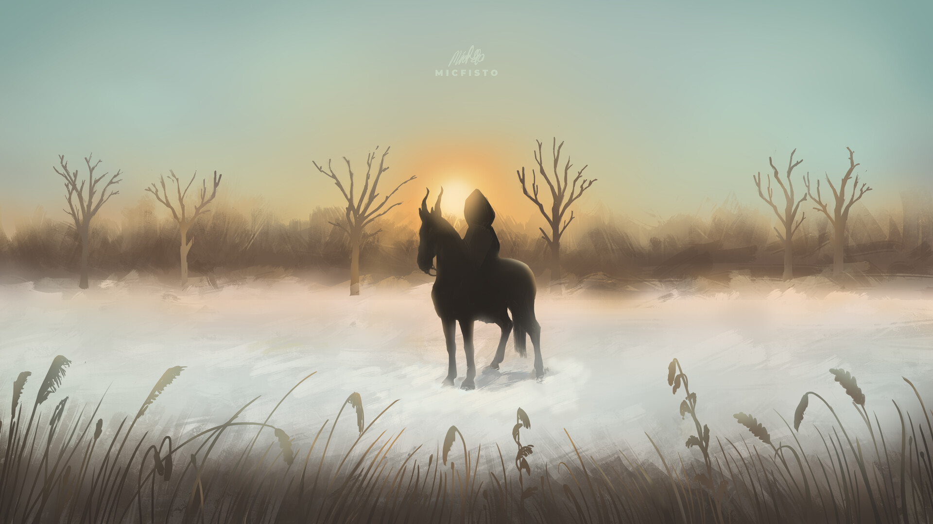 ArtStation - riding on a horned