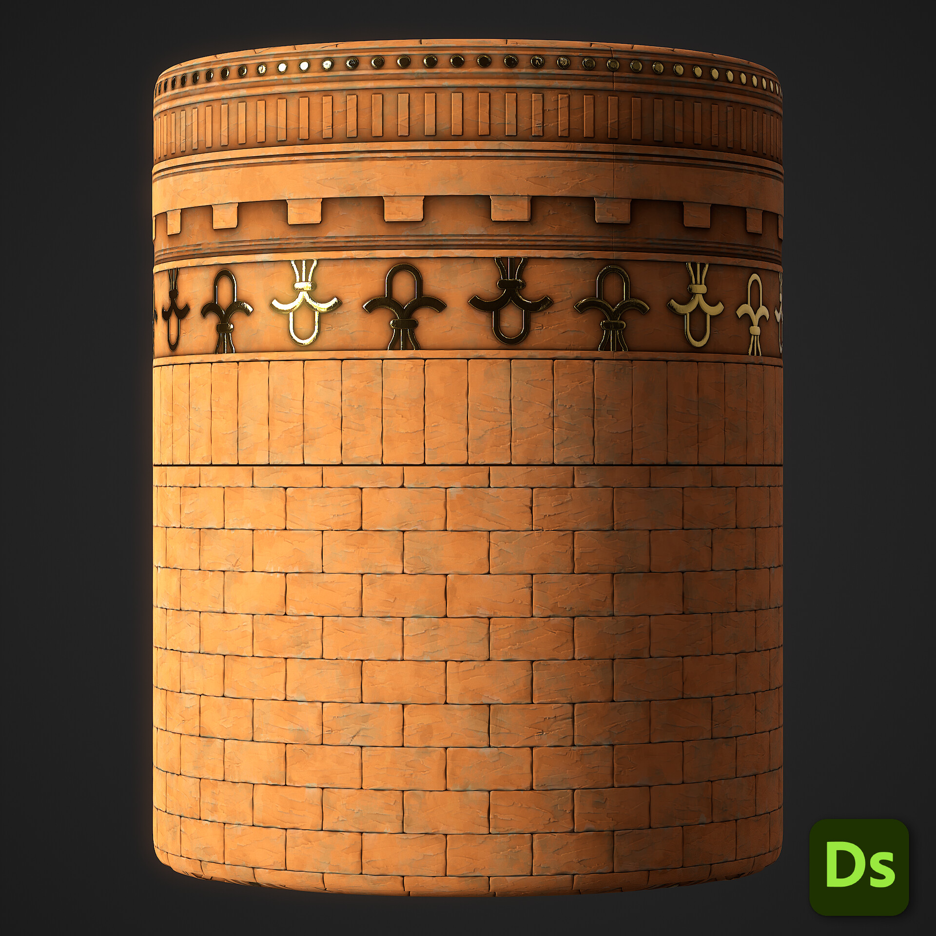 Mitch Phillips - Ancient Stone Trim Sheet - Sandstone with Gold Accents