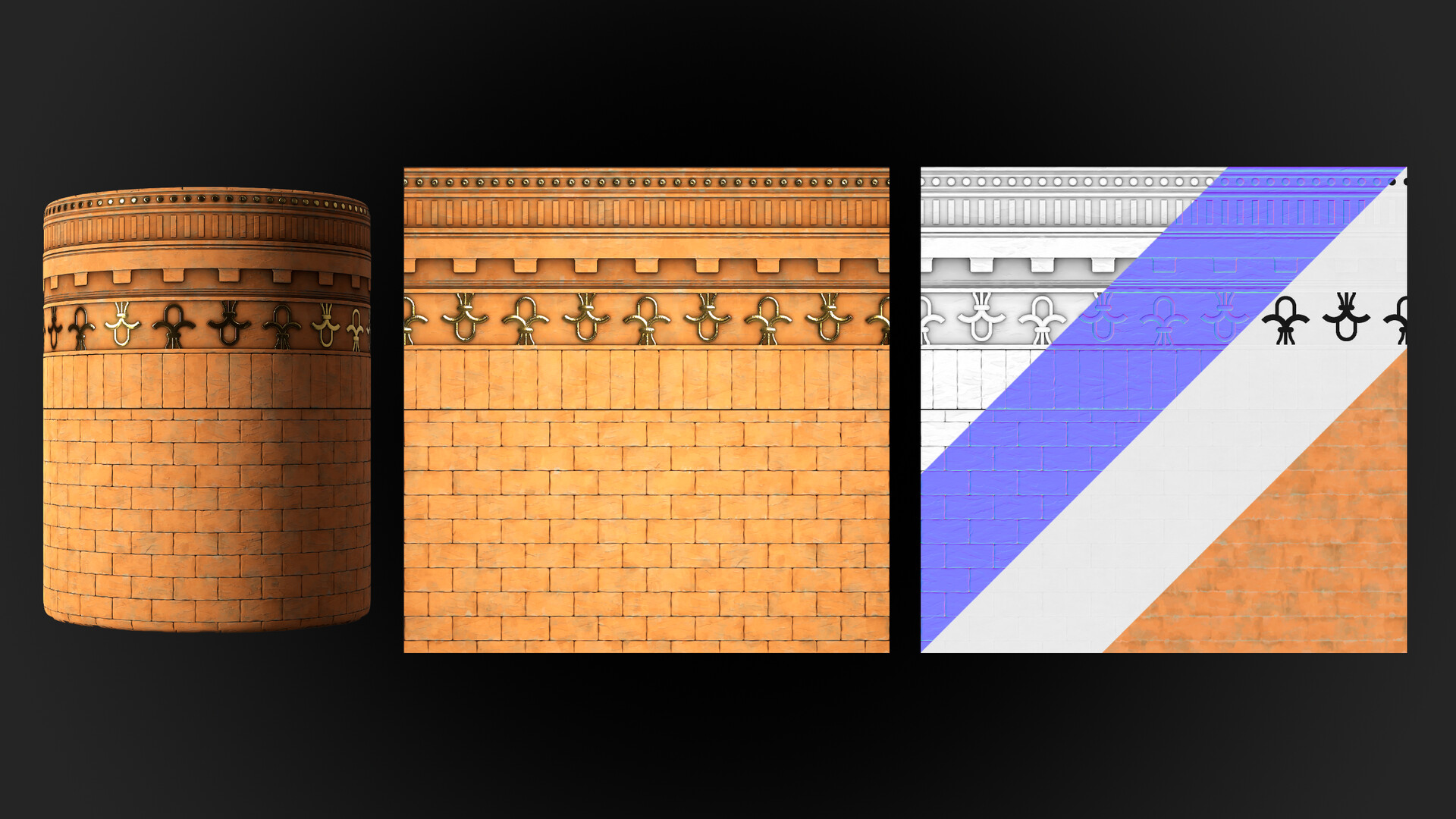 Mitch Phillips - Ancient Stone Trim Sheet - Sandstone with Gold Accents