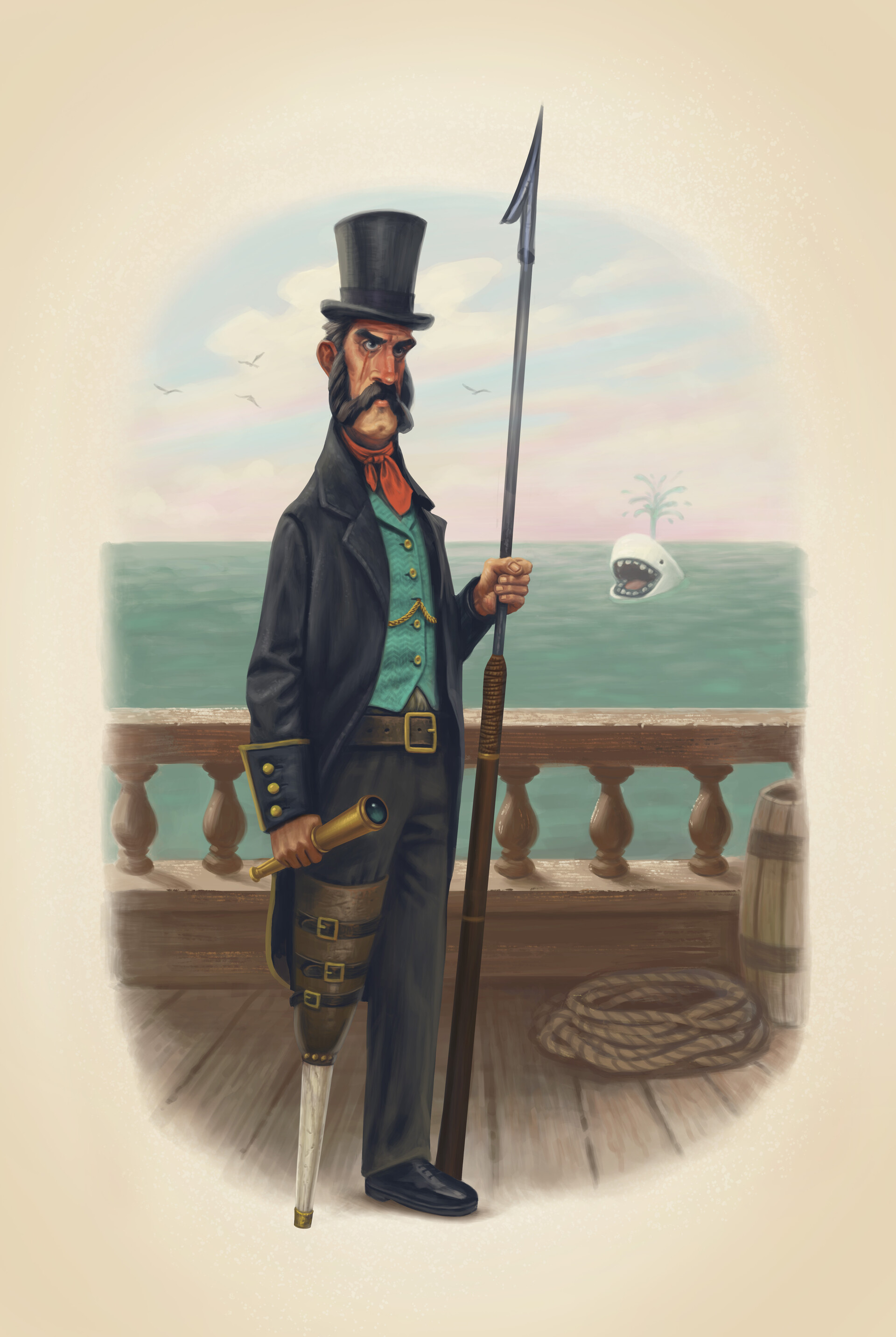 ArtStation - Ahab Character Portrait - 2D Photoshop