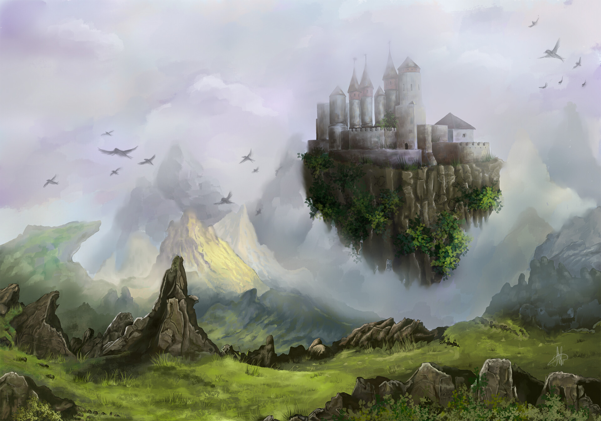 ArtStation - flying castle