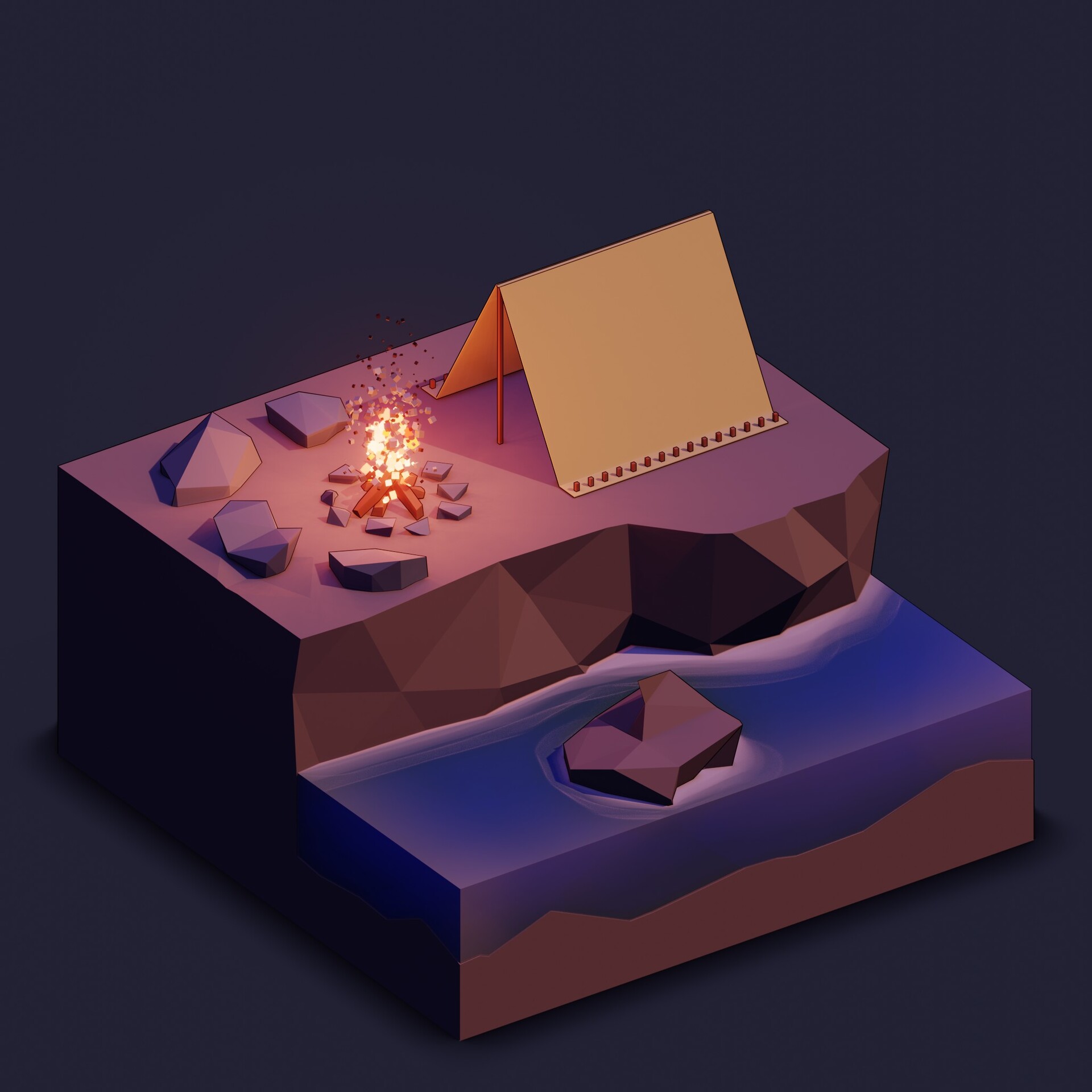 ArtStation - Low Poly Camp