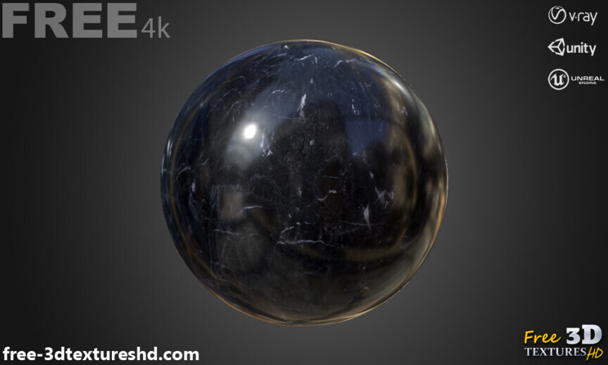 3D textures PBR free Download - Black Marble PBR Texture 3D Free ...