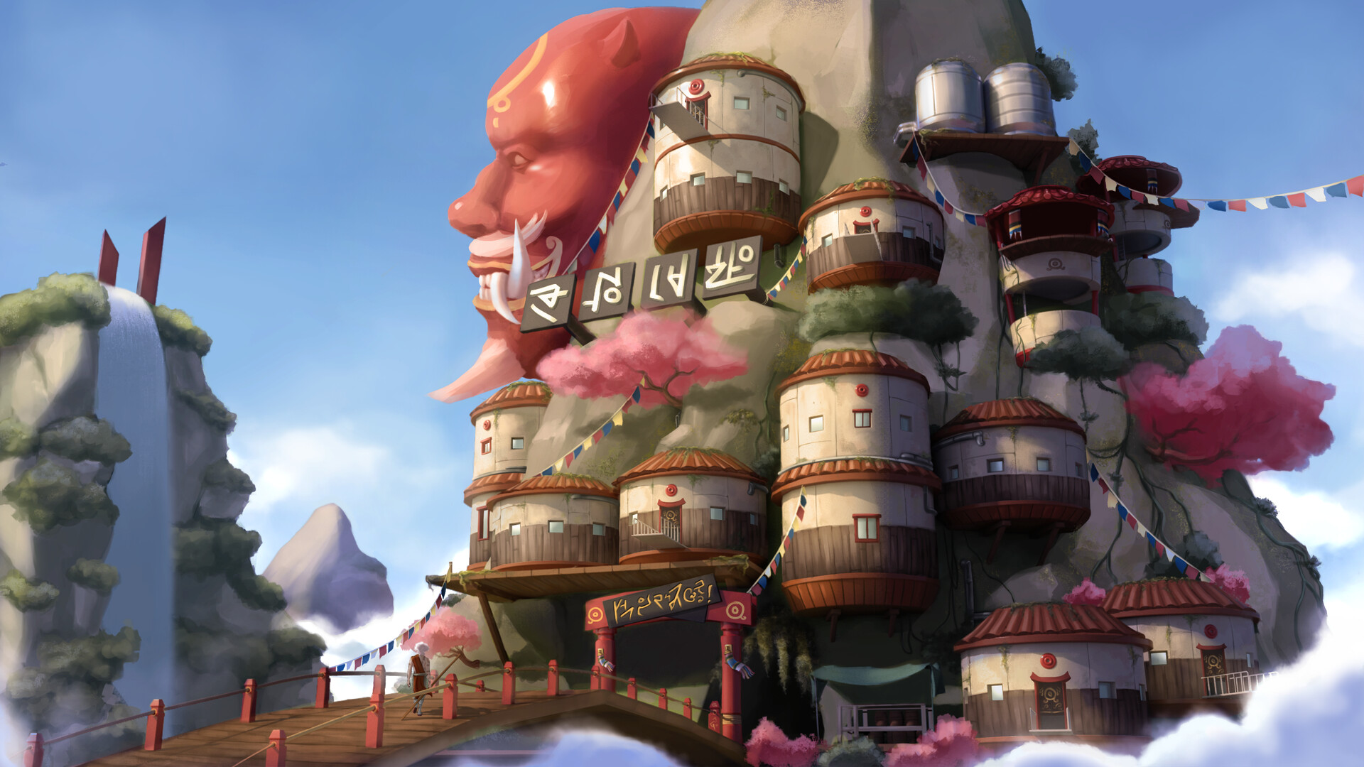 ArtStation - The Village Above The Clouds - Environment Illustration ...