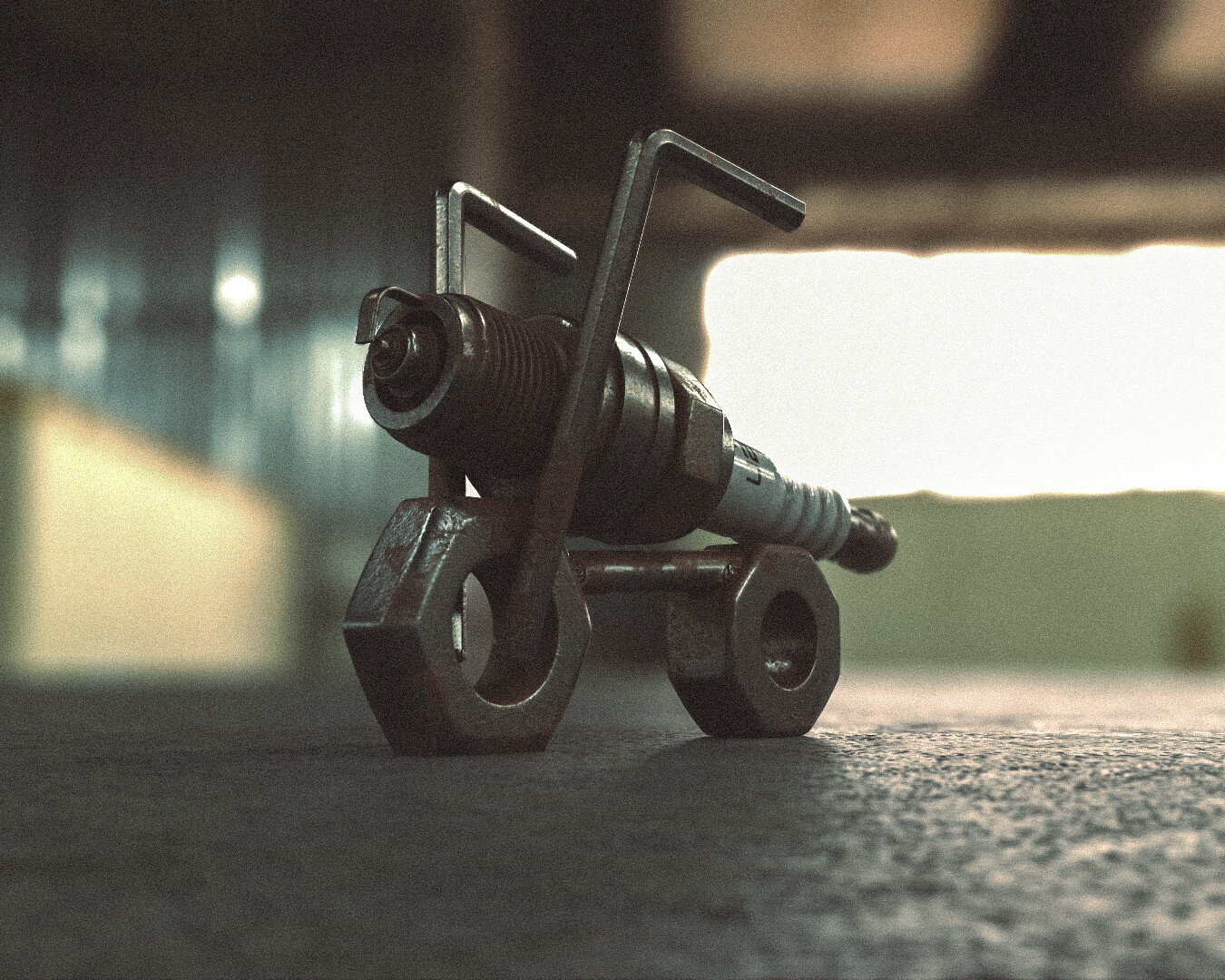 ArtStation - Toy Spark Plug Motorcycle