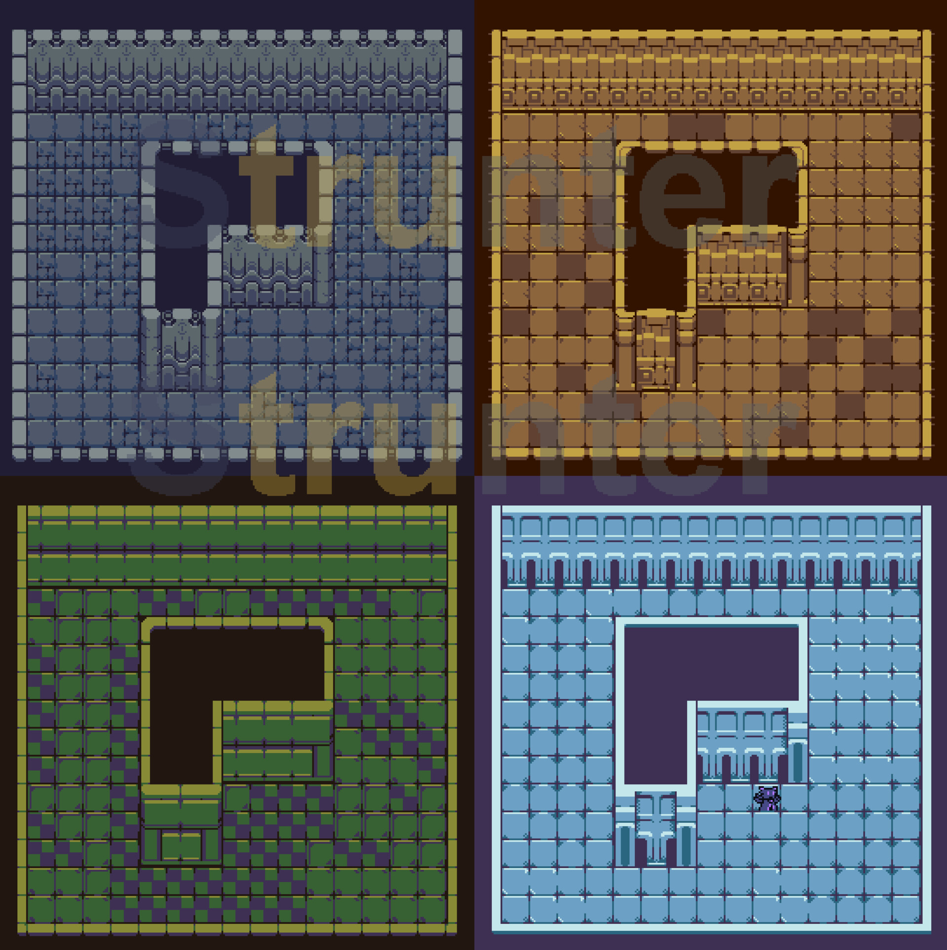 ArtStation - 4 Color Dungeon Tilesets 16x16