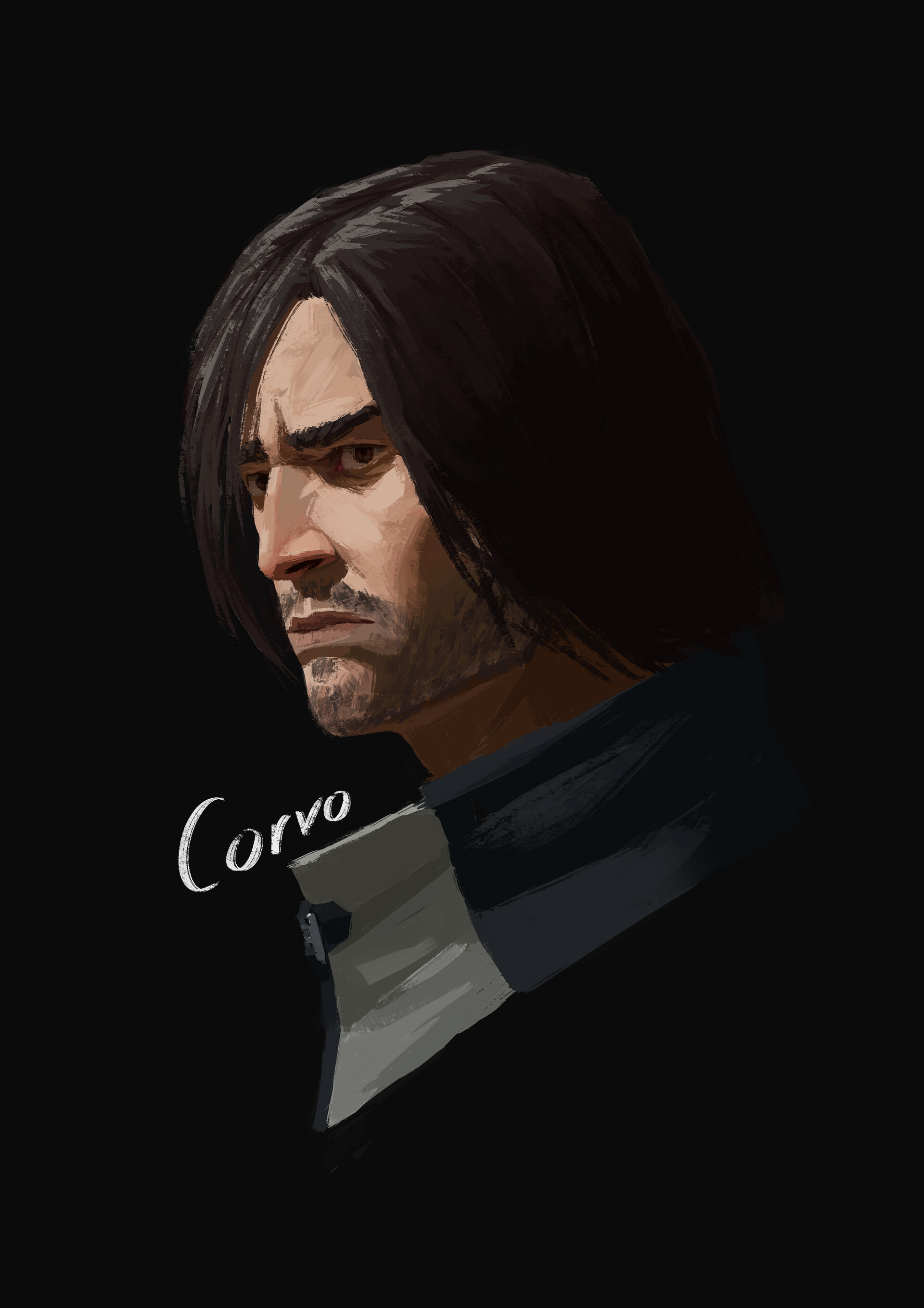 ArtStation - Corvo portrait and step by step