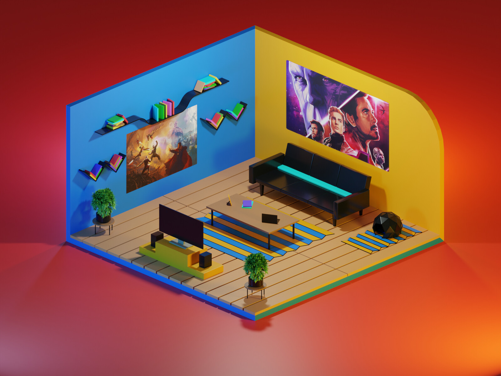 ArtStation - Low Poly Room