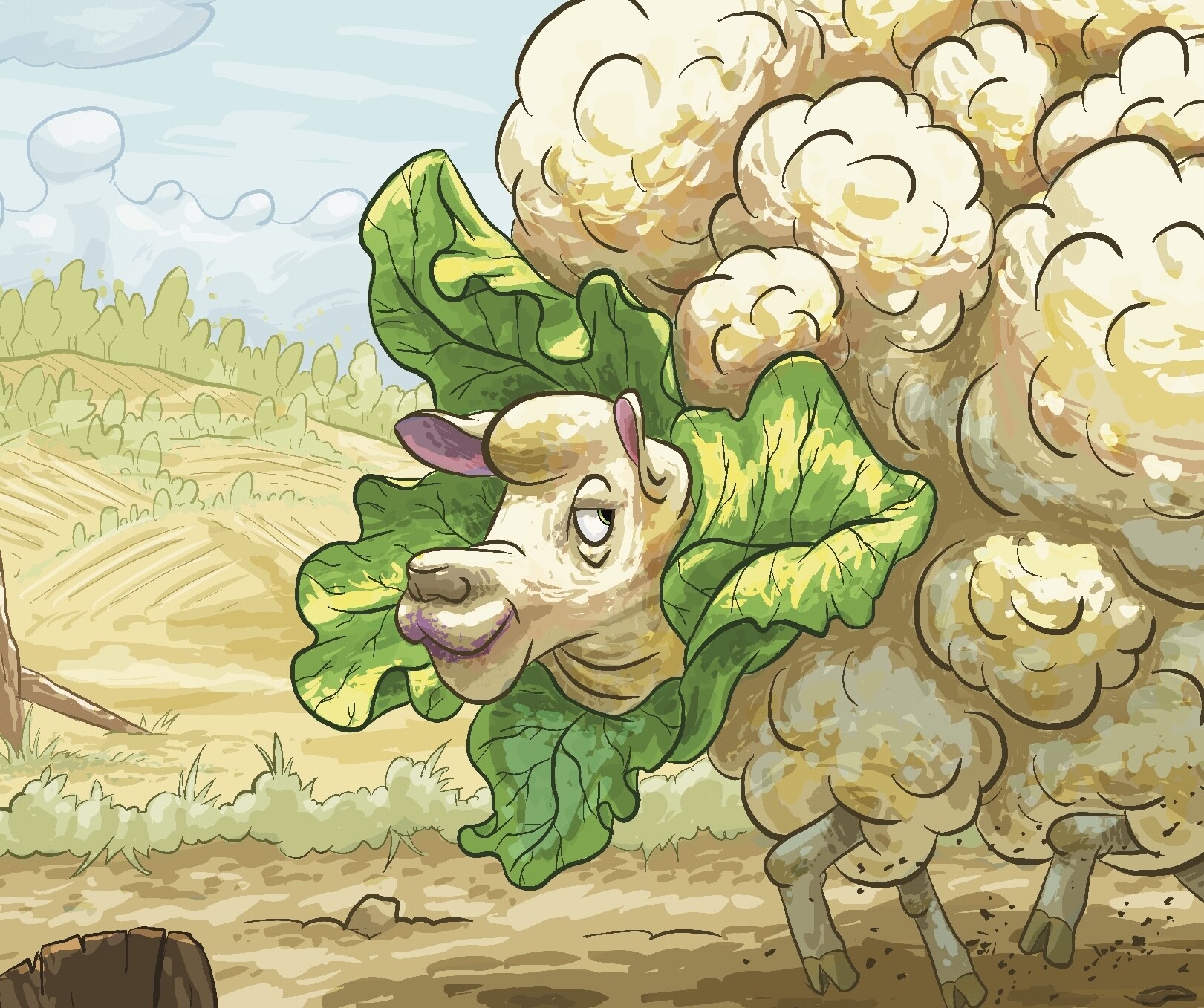 Dani Méndez Art - Cauliflower the stinky sheep