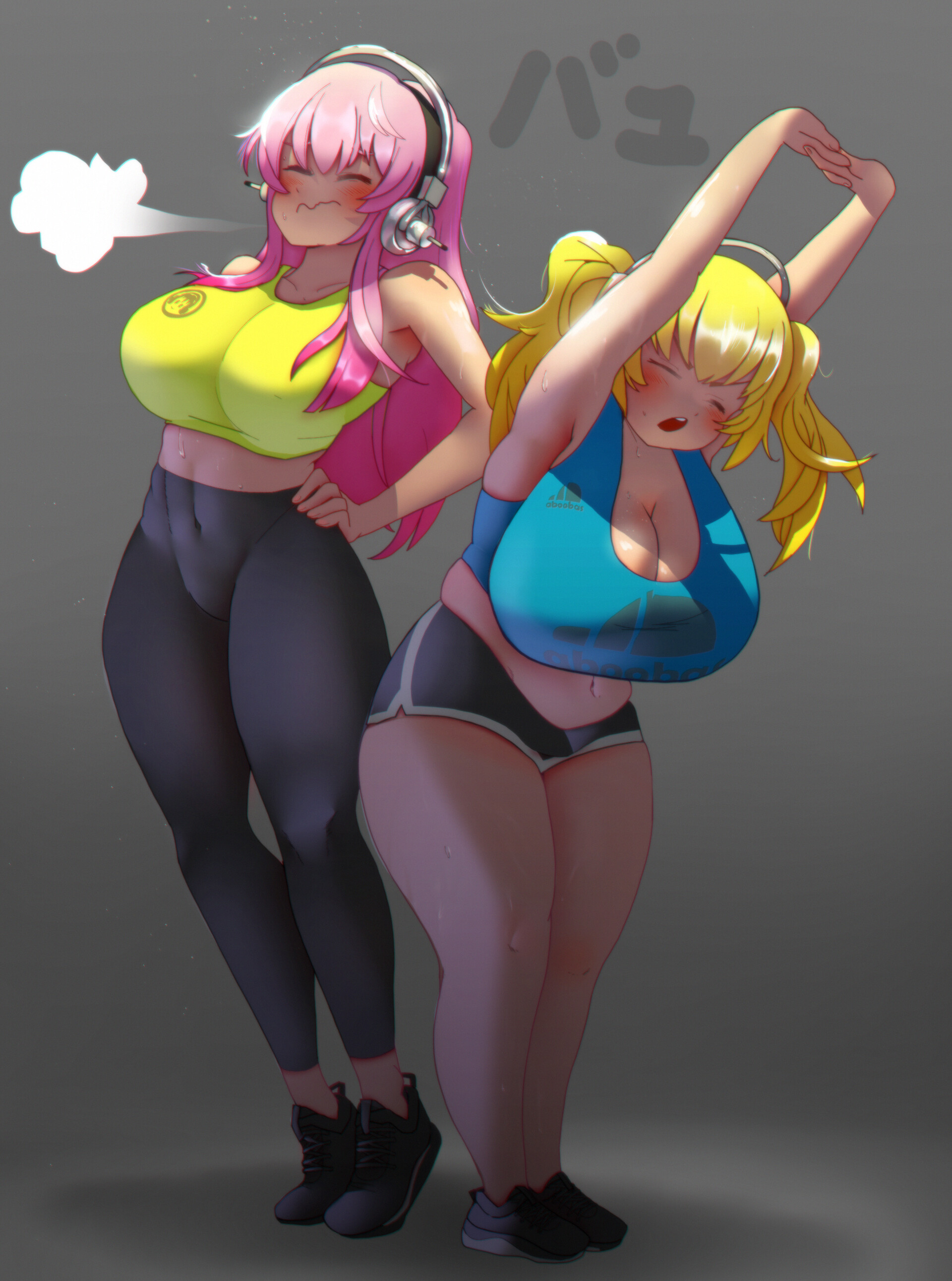 ArtStation - Sonico and Pochaco Back Stretch