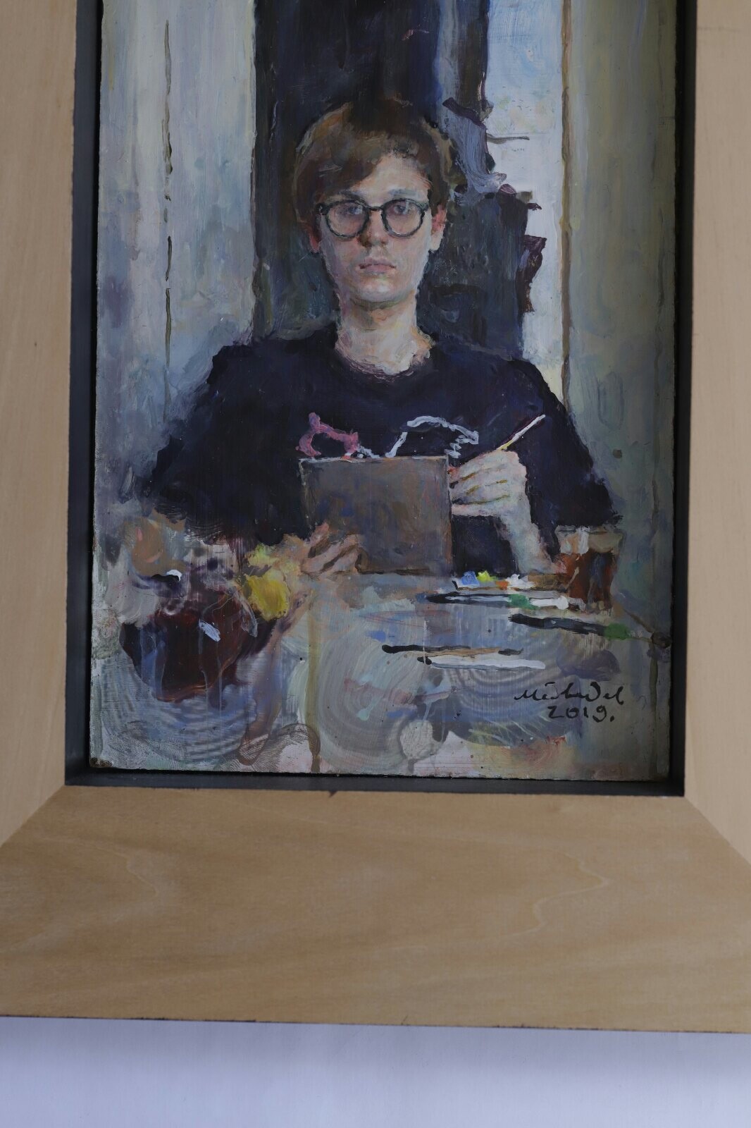 ArtStation - Self portrait painting from life acrylic