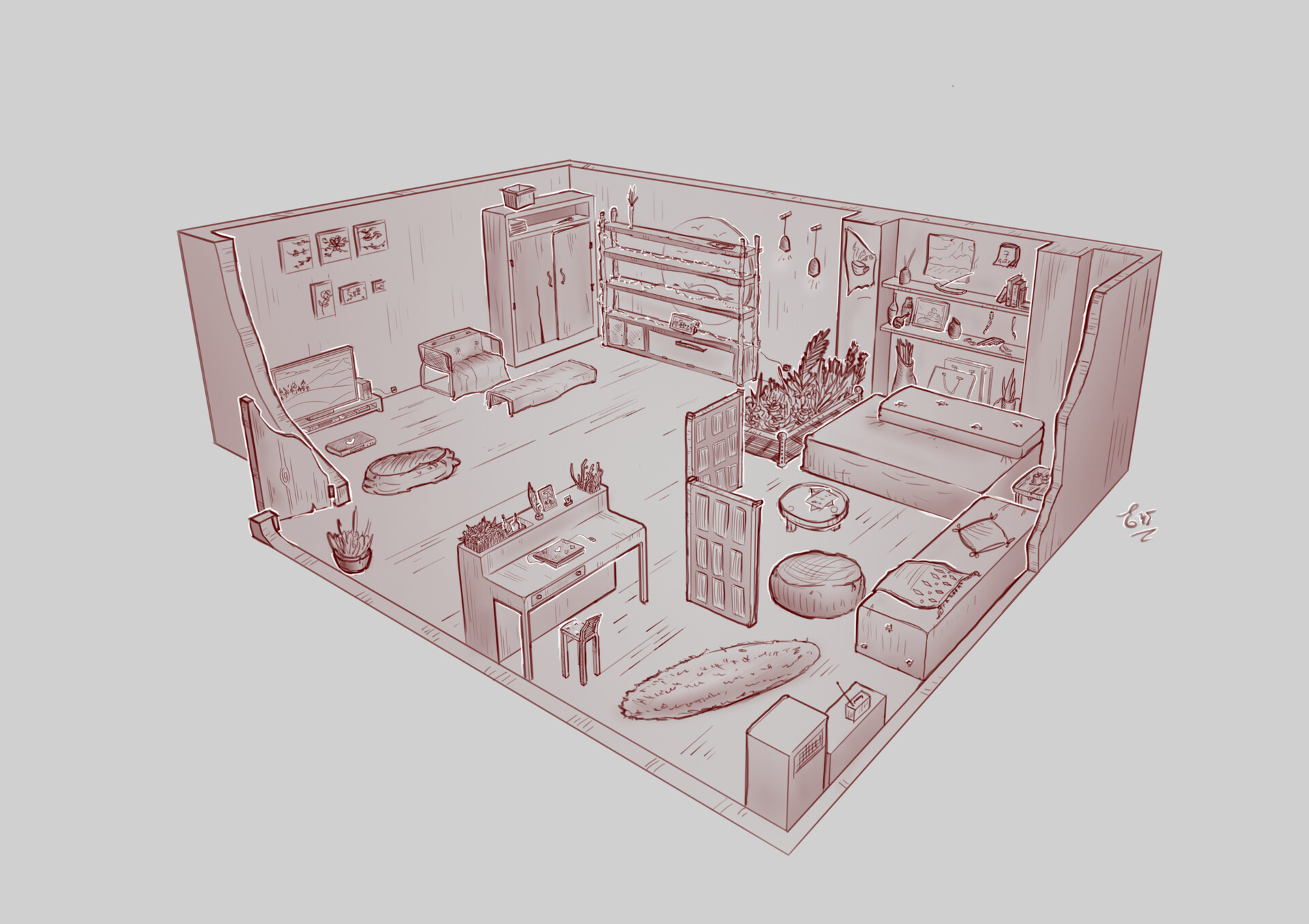 ArtStation - Room. Sketch
