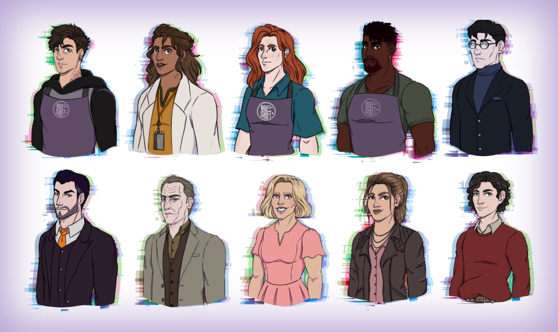 ArtStation - The Night Shift Podcast - Character Bust Lineup 1