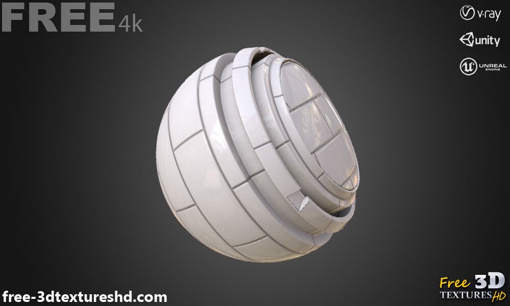 PBR Textures Free Download - Ceramic White Brick Wall Tile PBR Texture ...