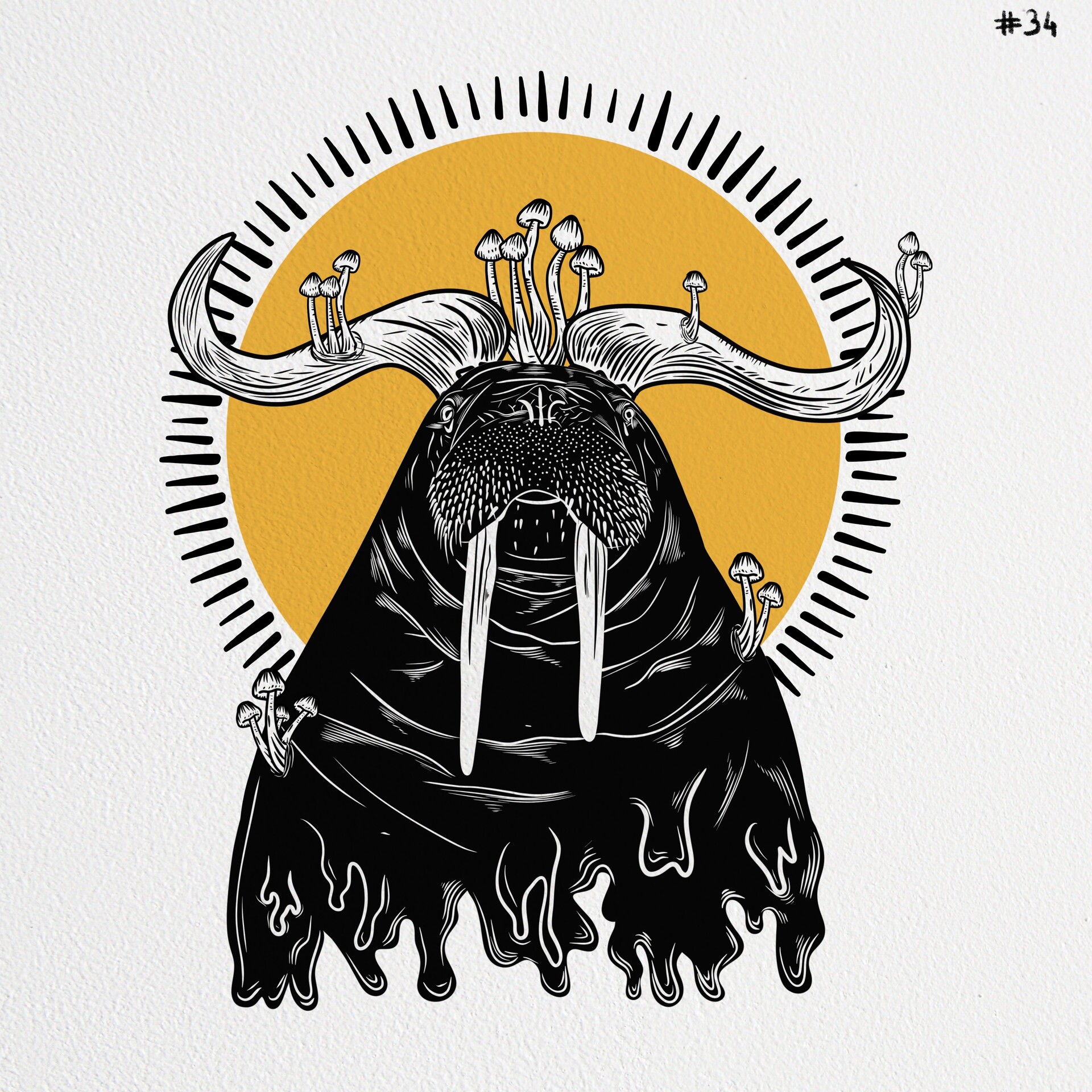 ArtStation - 34 - The Horned Walrus, tattoo concept